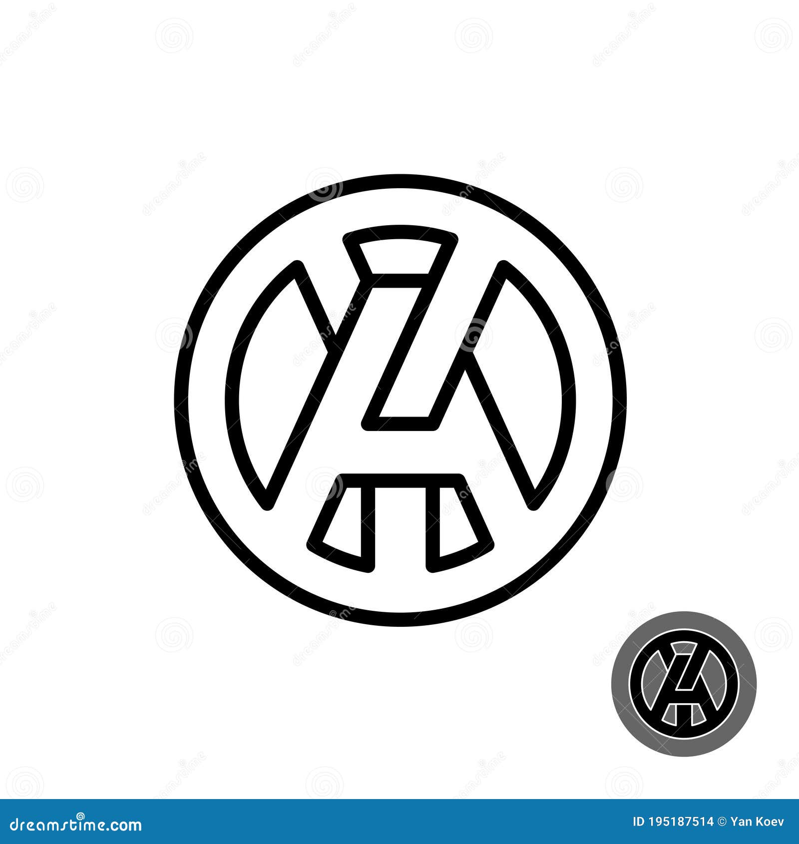 A and Y Capital Letters Line Style Logo. Round AY or YA Monogram. Stock ...
