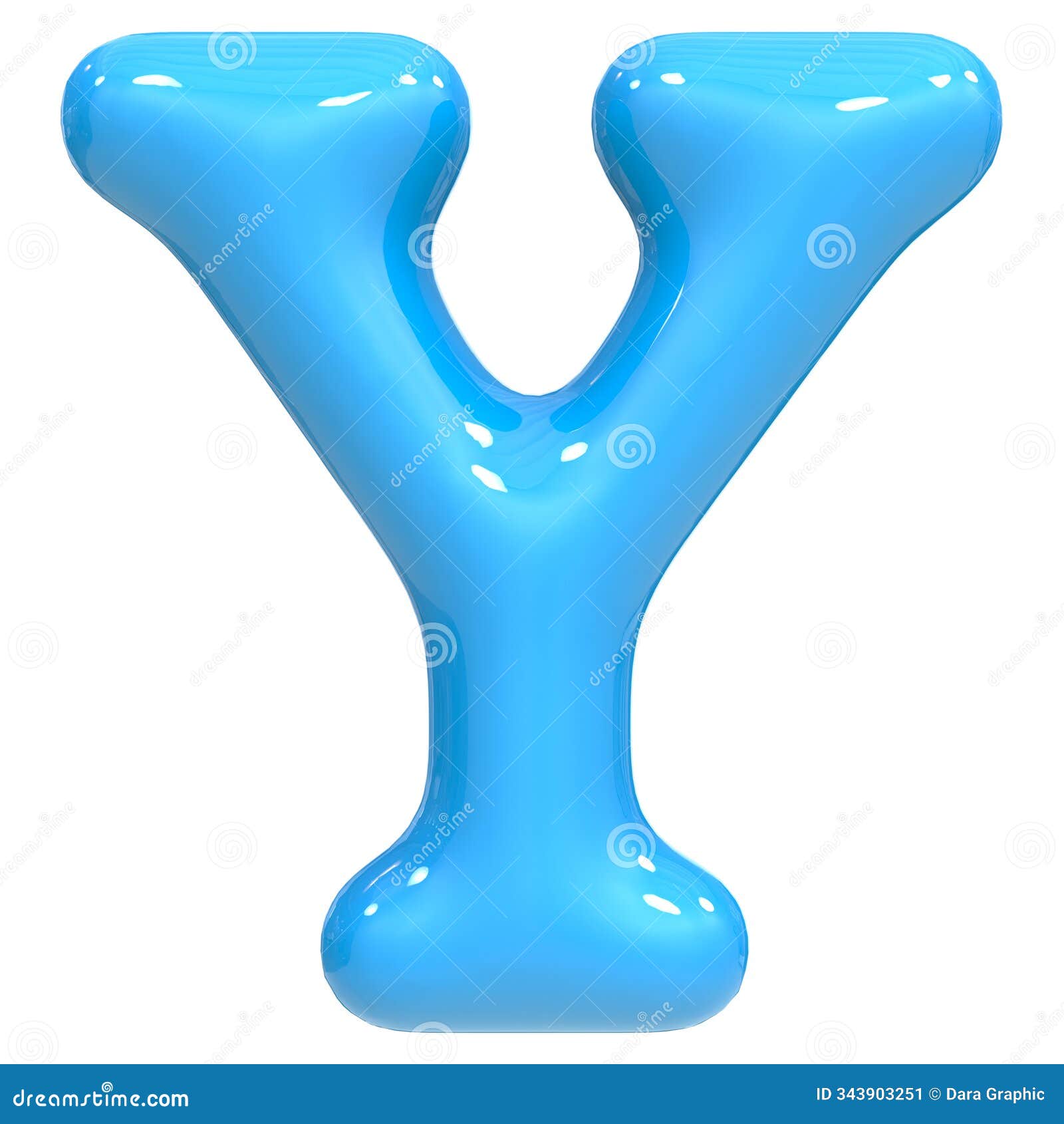 Y Font Blue 3D with White Background Stock Illustration - Illustration ...