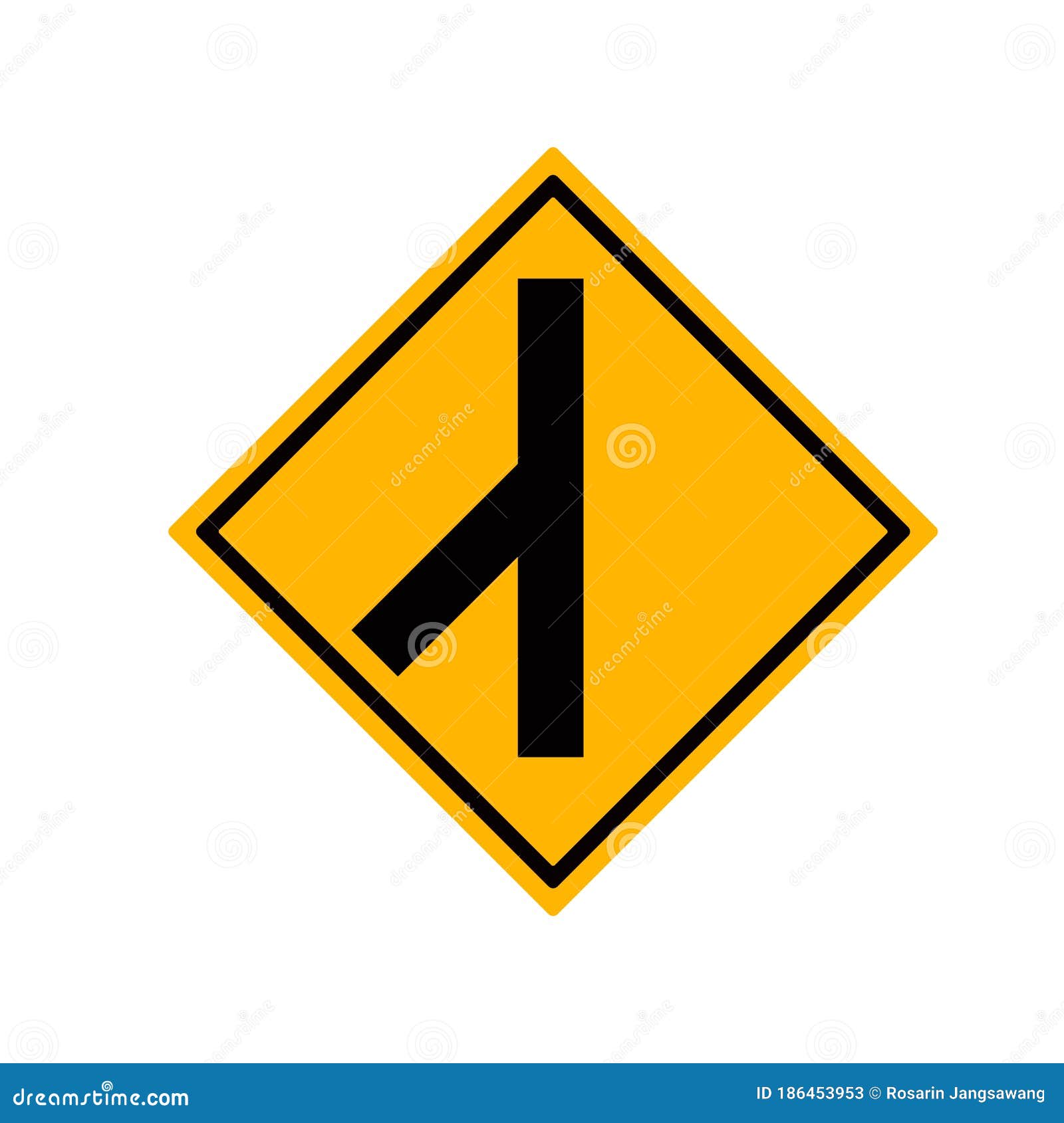 Y Fork Junction Sign , Part of a Series Stock Vector - Illustration of ...