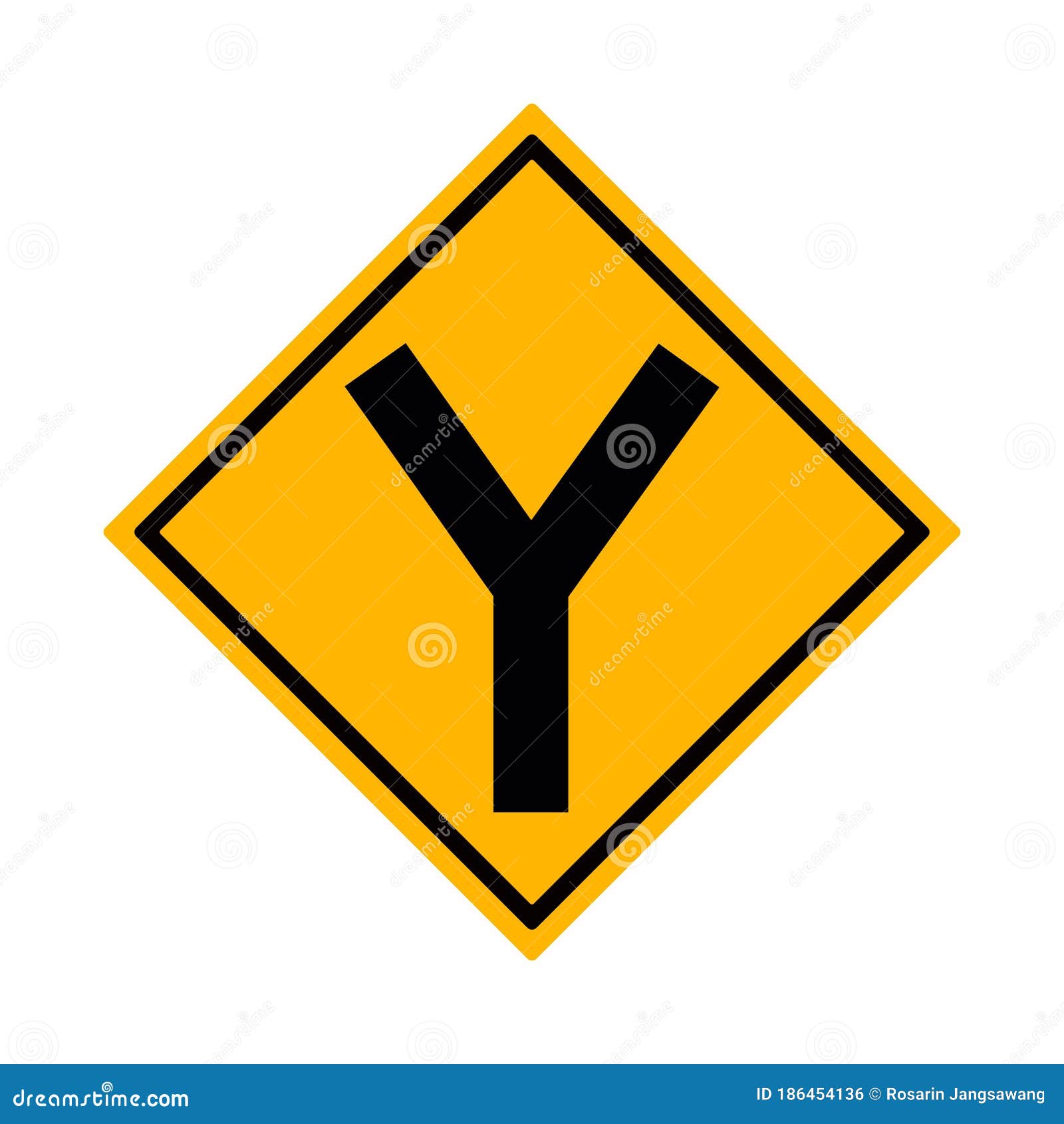 Y Fork Junction Sign , Part of a Series Stock Illustration ...
