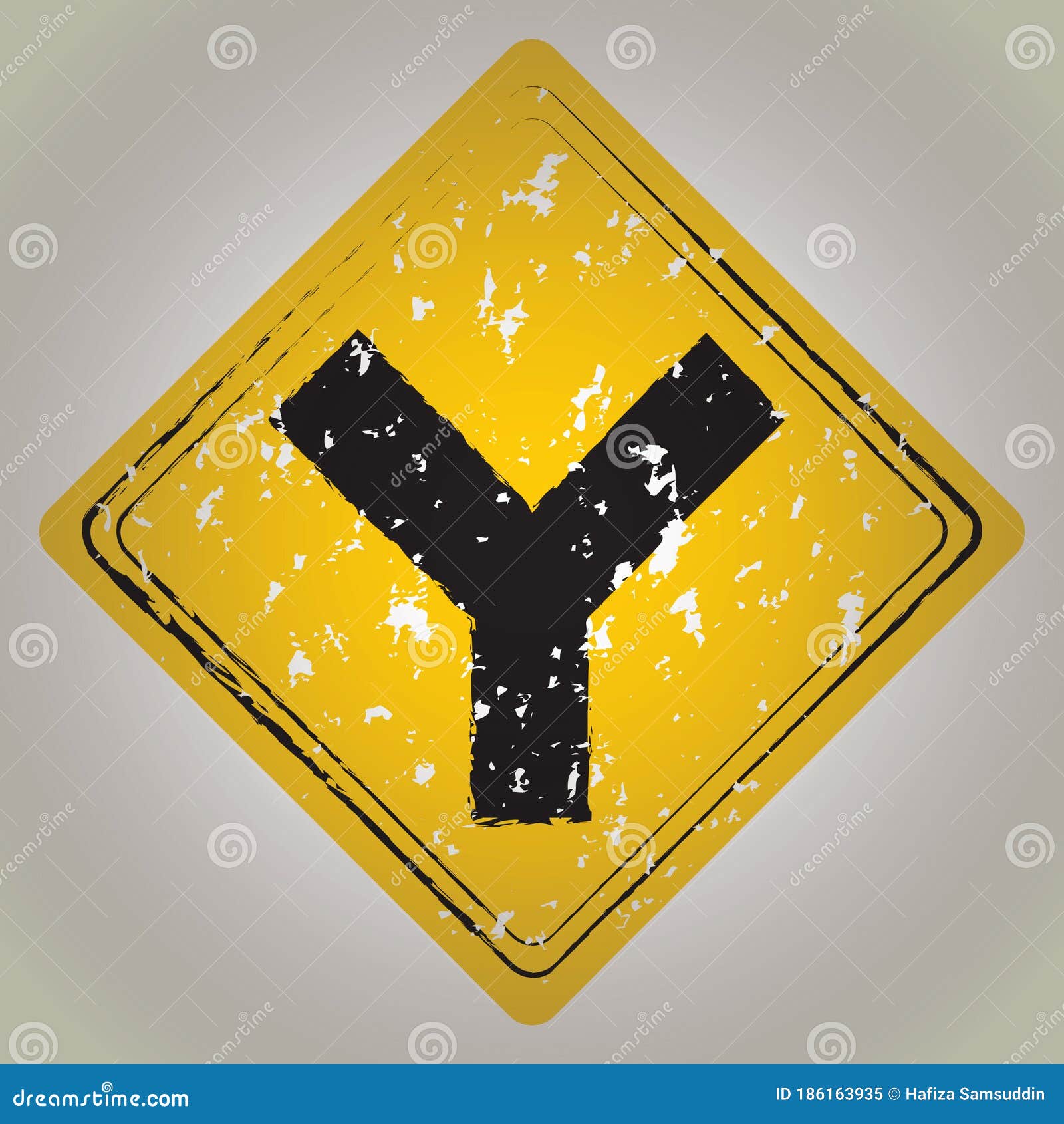 Y Intersection Ahead Sign. Vector Illustration Decorative Design Stock ...