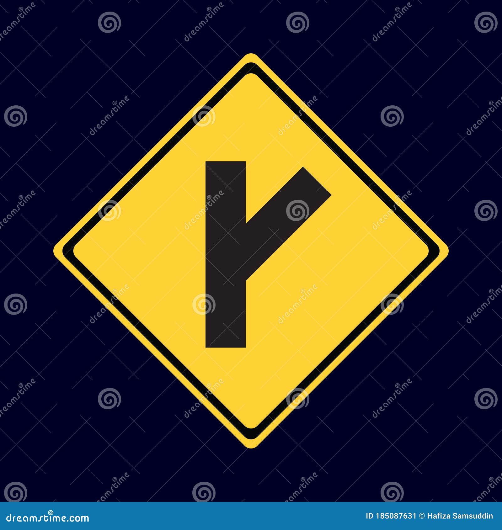 Y Intersection Road Sign. Vector Illustration Decorative Design Stock ...