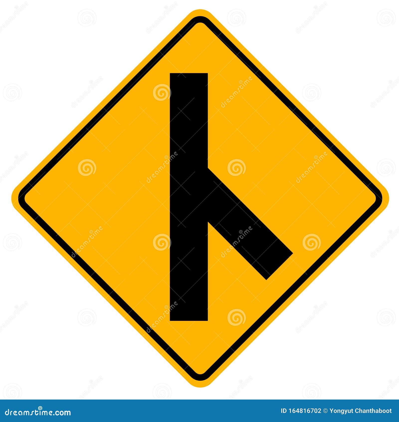 Y -Junction Traffic Road Sign,Vector Illustration, Isolate on White ...