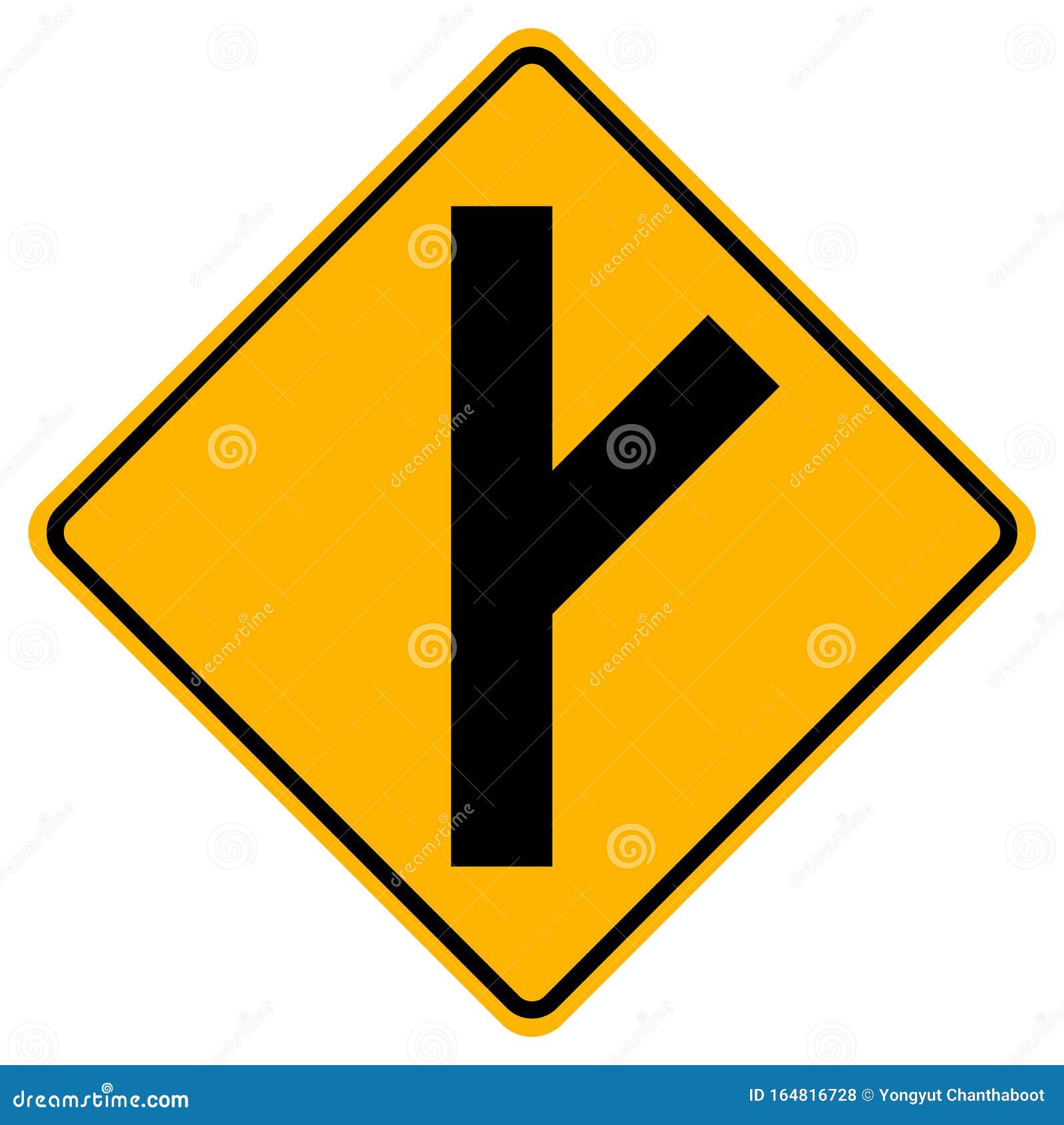 Y -Junction Traffic Road Sign,Vector Illustration, Isolate on White ...