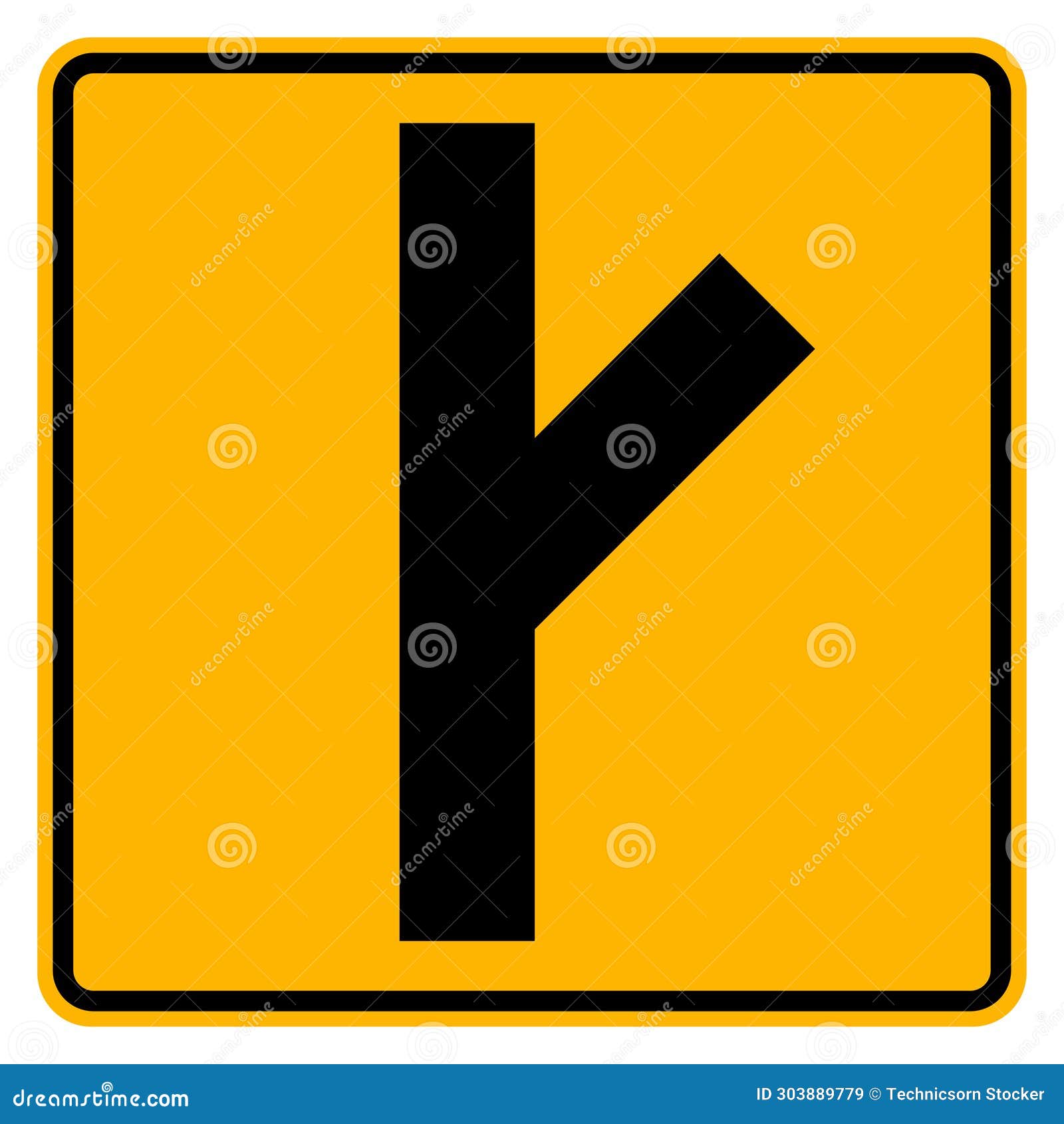 Y -Junction Traffic Road Sign,Vector Illustration, Isolate on White ...
