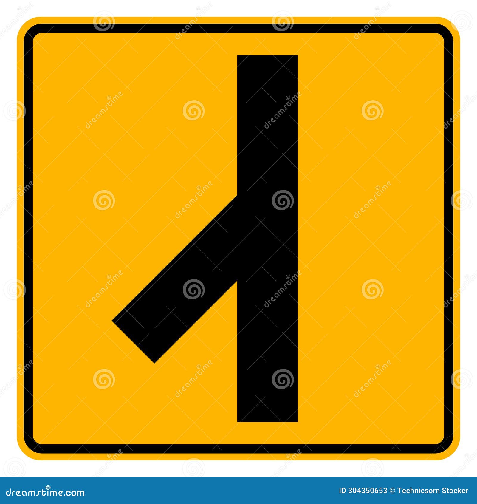 Y -Junction Traffic Road Sign,Vector Illustration, Isolate on White ...