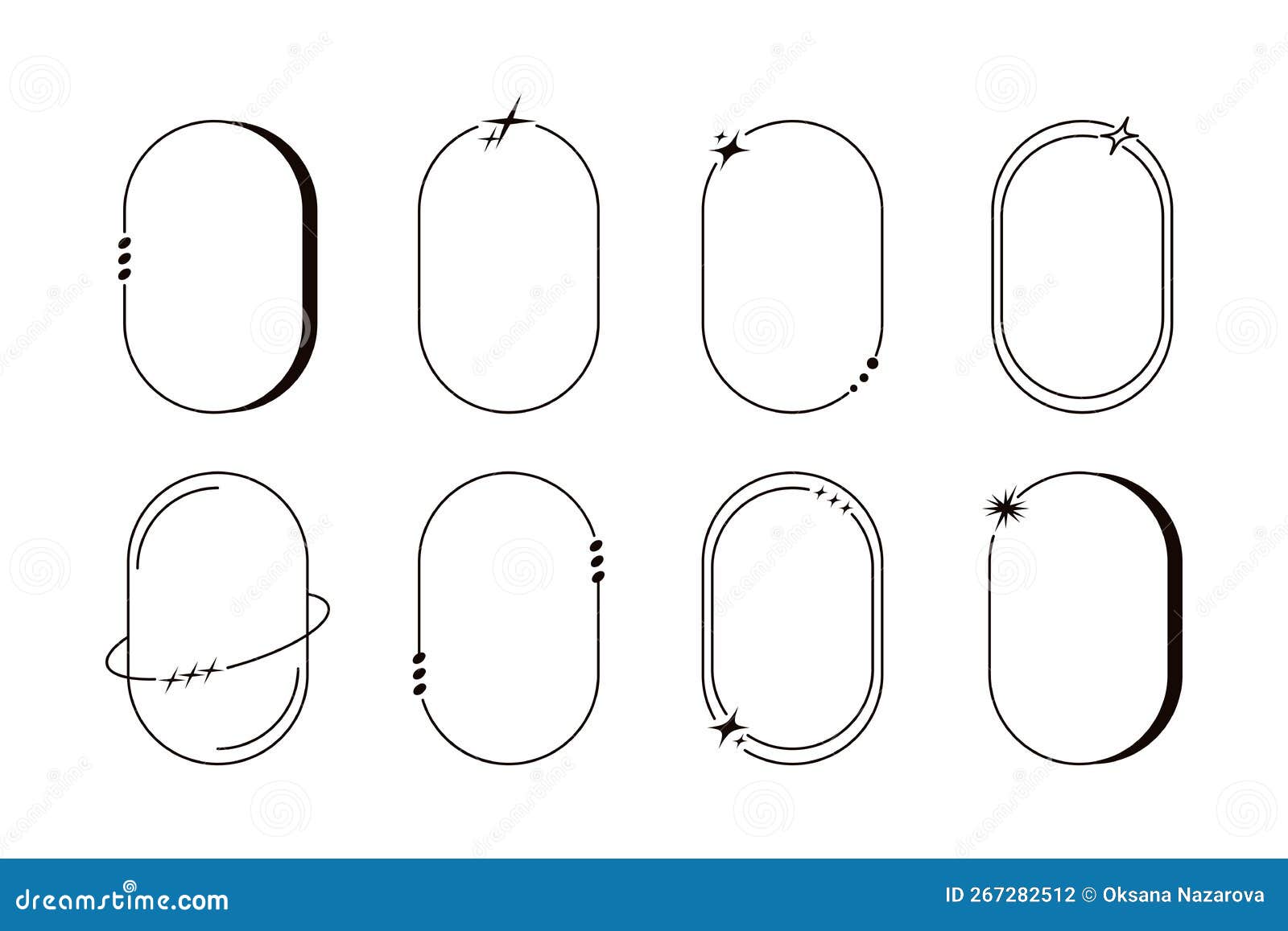 Y2k Aesthetic Line Frames Vector Set Stock Vector - Illustration of ...