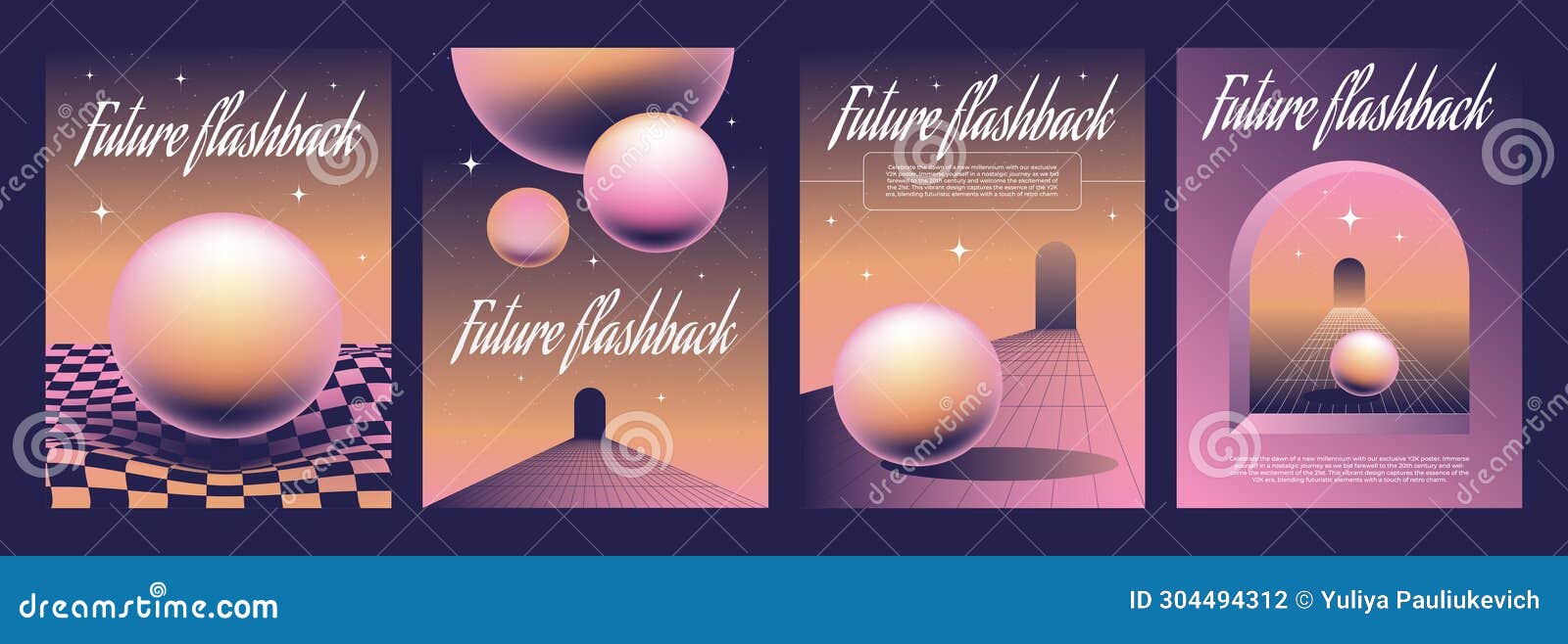 Y2K Aesthetic Poster Layout Design On Holographic Mesh Gradient ...