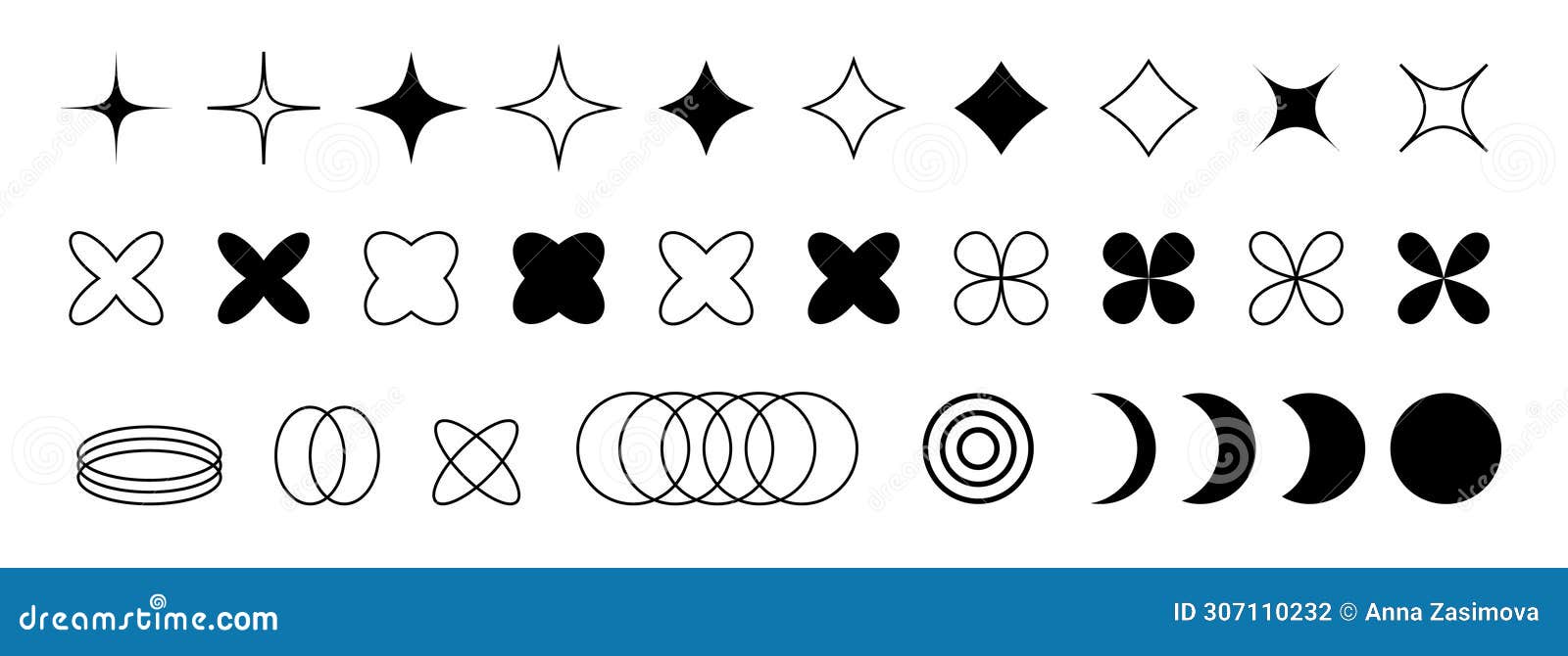 Y2k Elements Collection. Set Geometric Brutalism Forms Sticker in Style ... Y2k Elements Collection. Set Geometric Brutalism Forms Sticker in Style ...