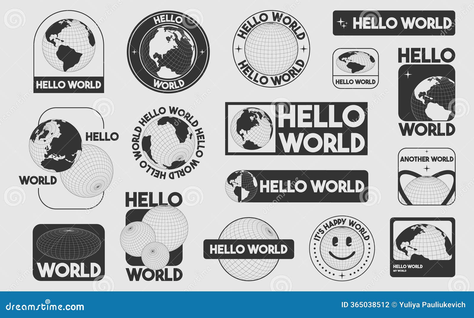 Hello World Banner With Brush Lettering And Pastel Pink Hand Drawn ...