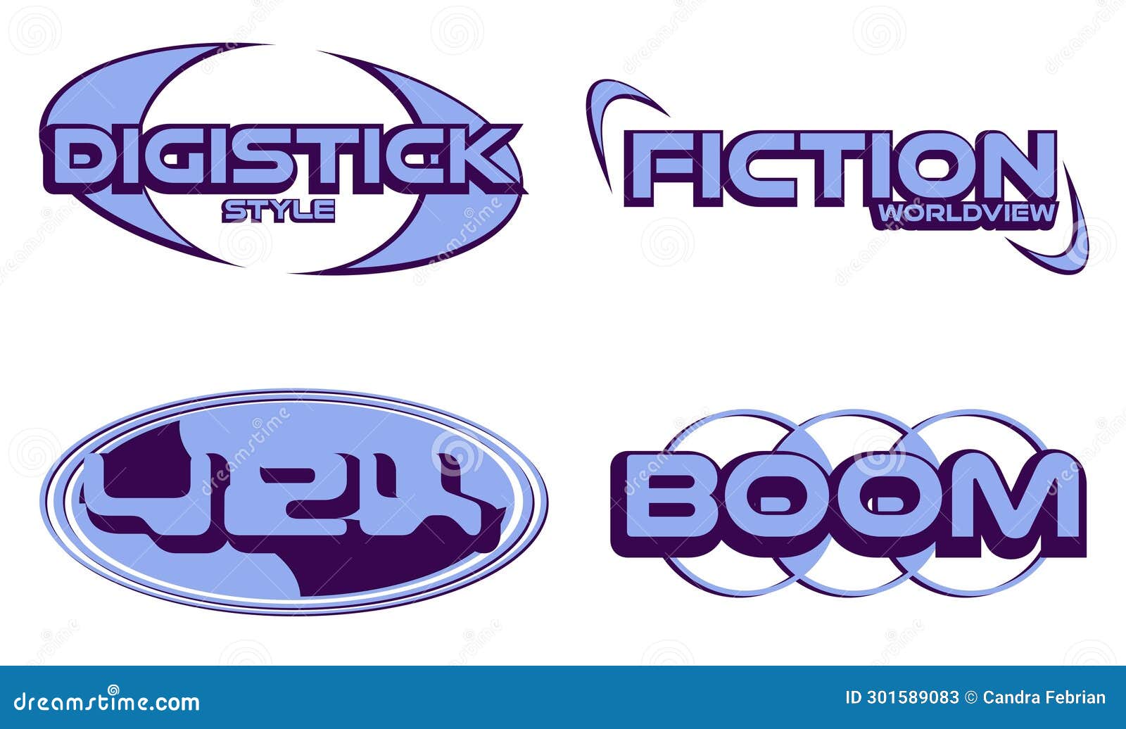 Y2K Logo Type Lettering Graphic Assets Frame Design. Big Collection of ...