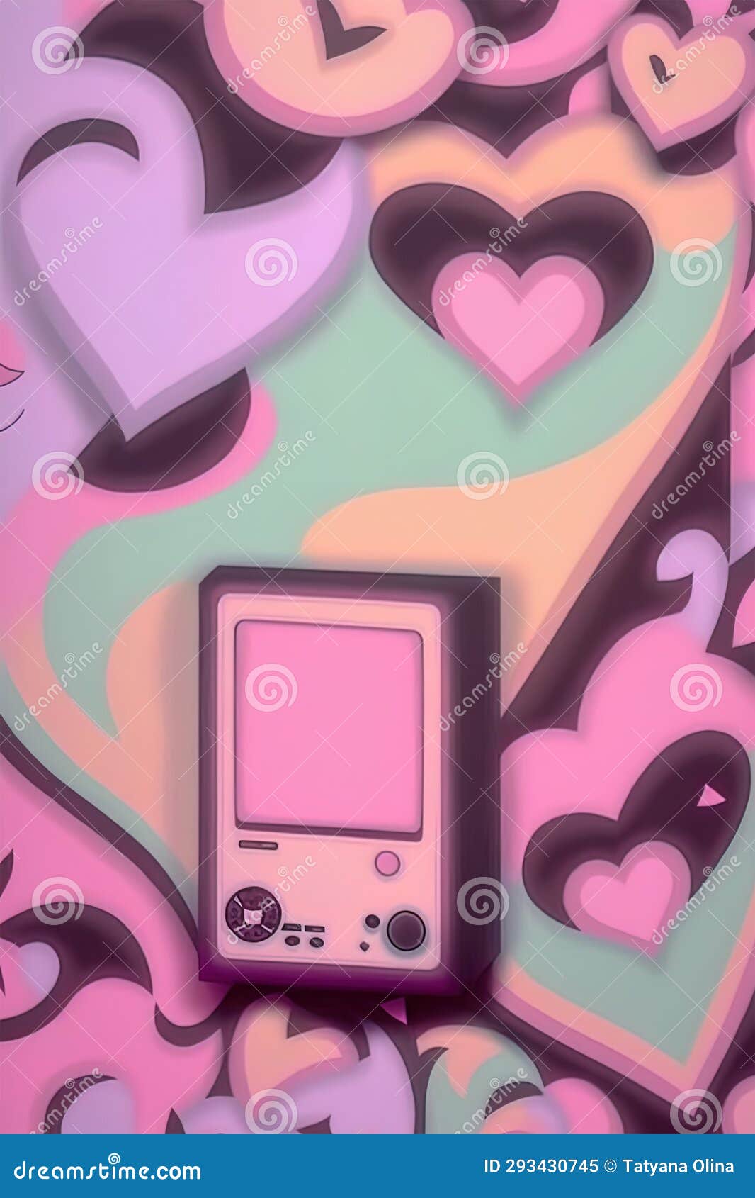 Y2K 00s Nostalgia Background Wallpaper with Phone Stock Illustration ...