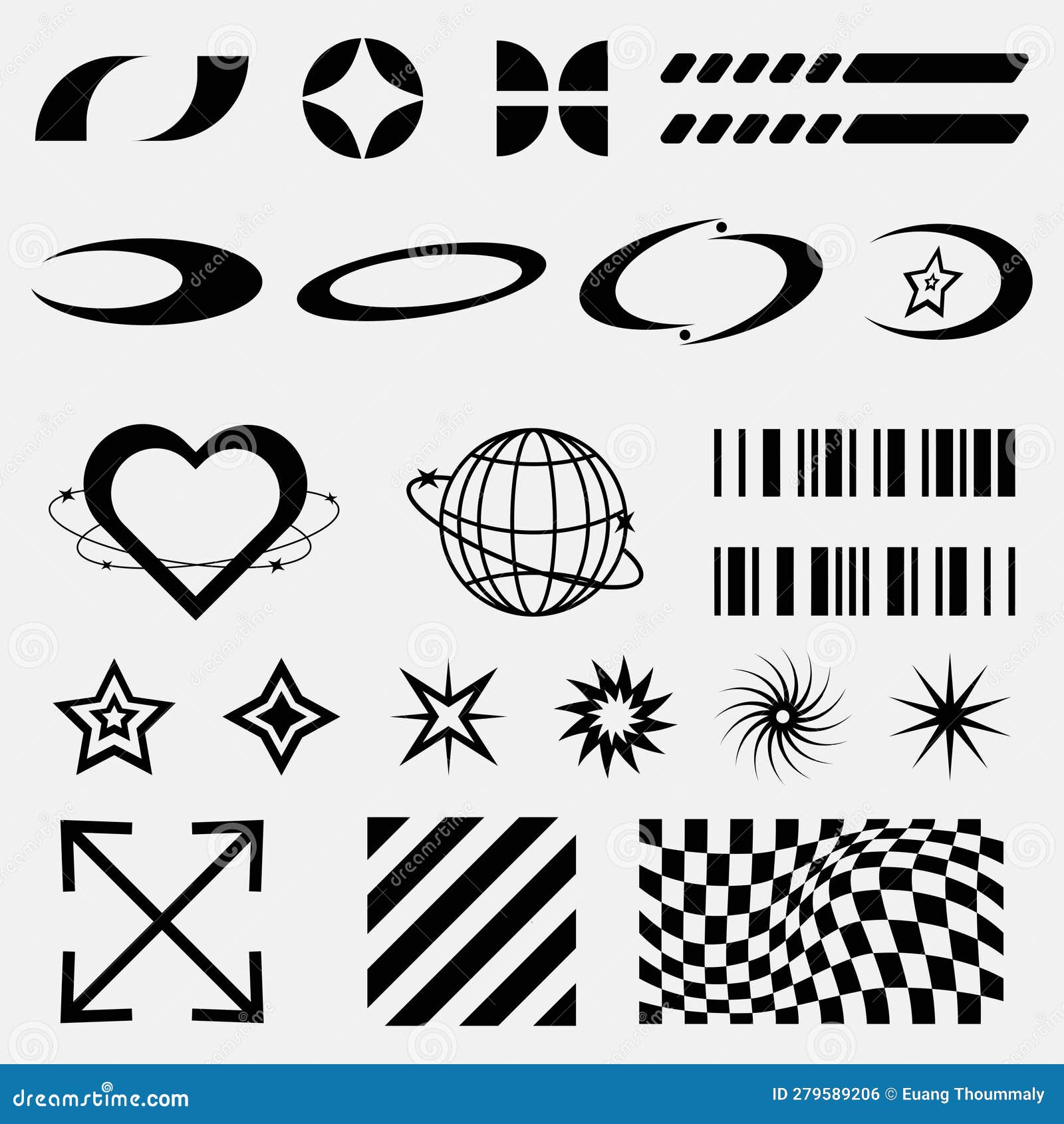 Y2k And Street Wear Graphic Elements For Posters And Streetwear Fashion