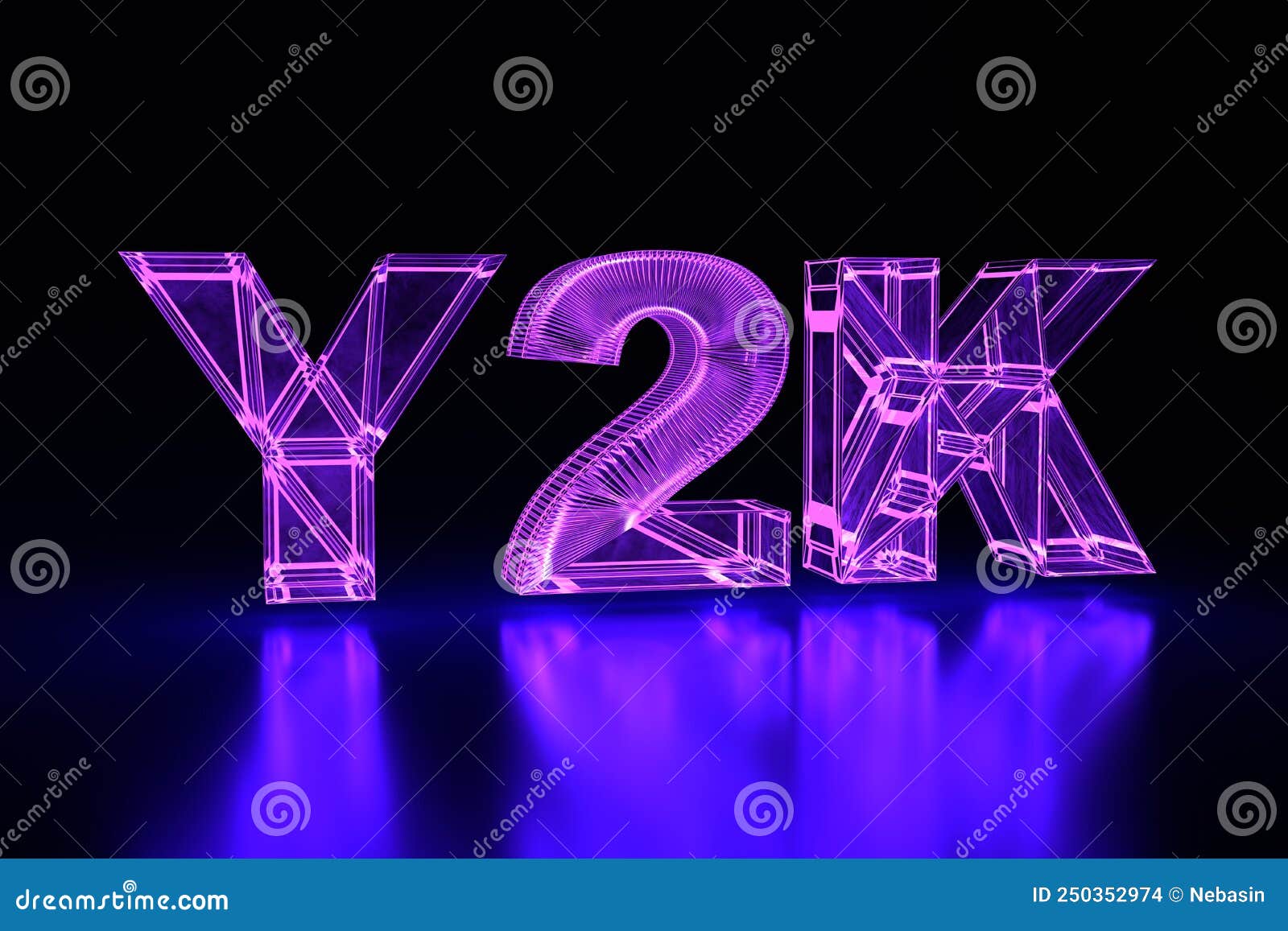 Y2K. Years of the Second Millennium. Abbreviation. Glowing Text in Red ...