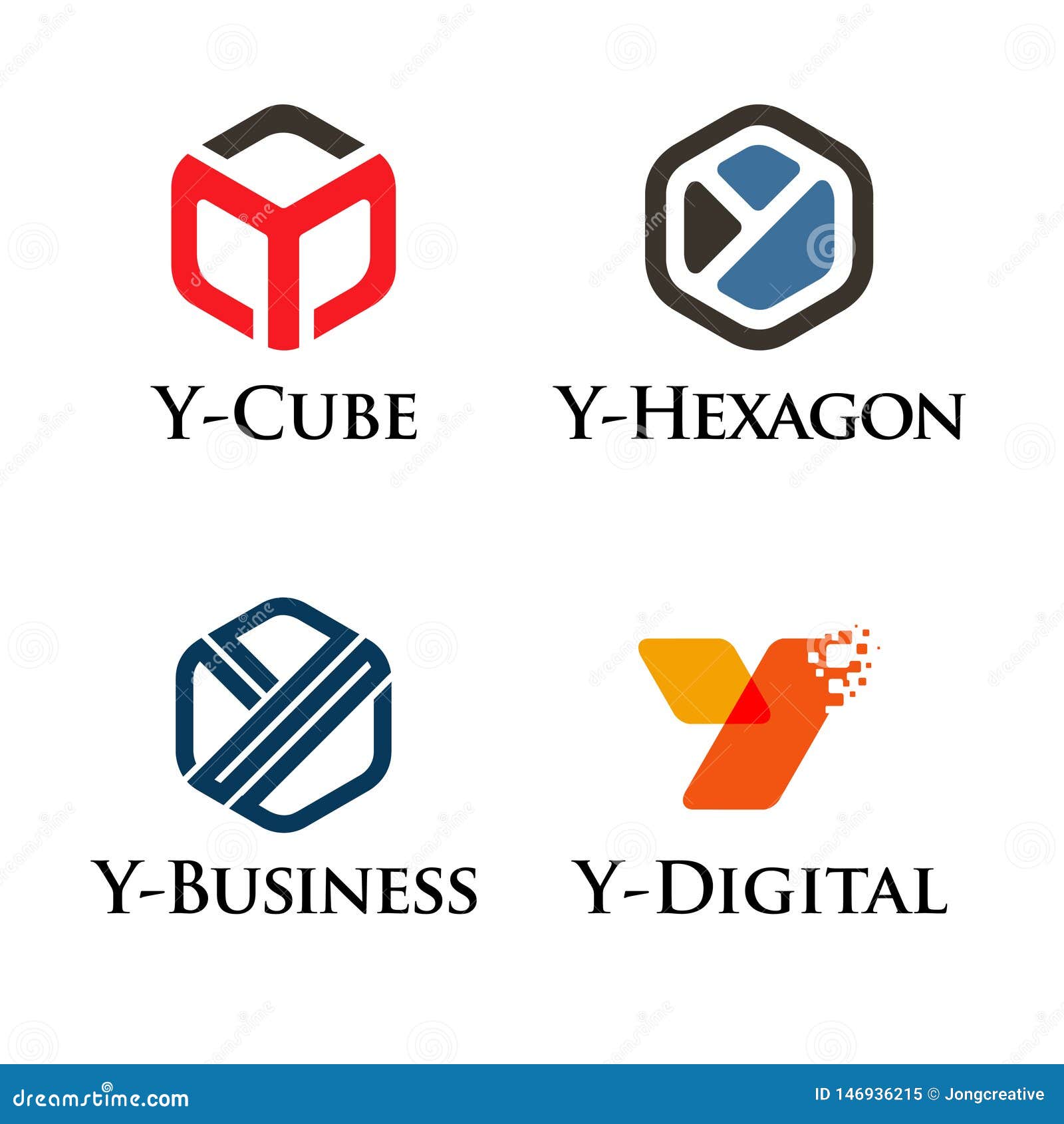 Y Letter Hexagon Cube Box Logo Symbol Collection Stock Vector - Illustration of technology ...