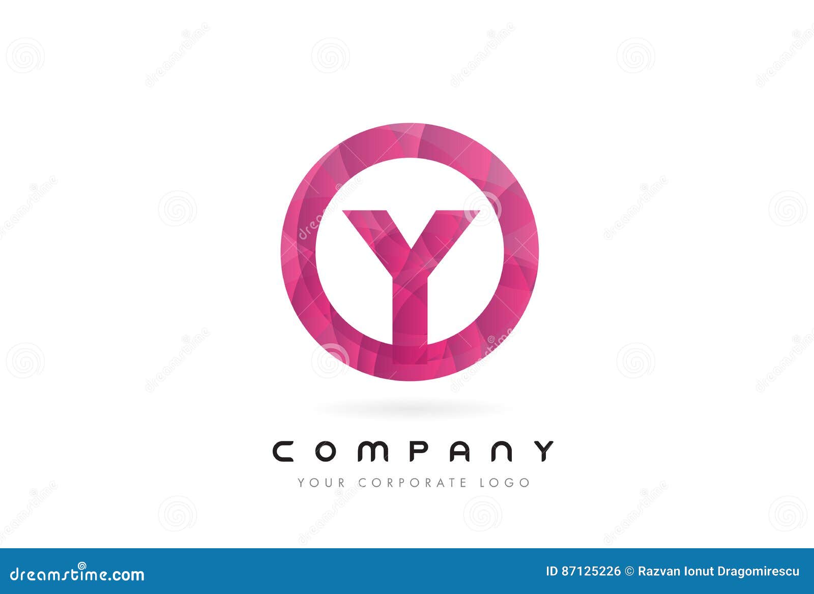 Y Letter Logo Design with Circular Purple Pattern. Stock Vector ...
