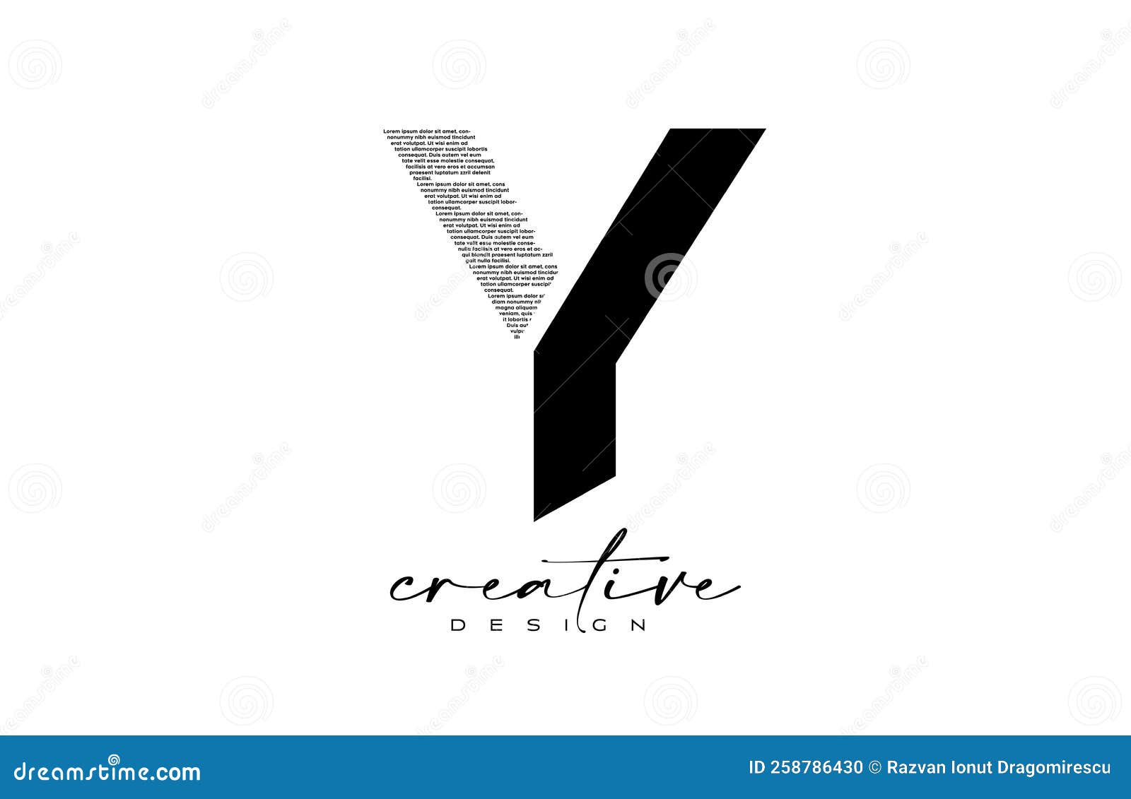 Y Letter Logo Design with Creative Letter Y Made of Black Text Font ...