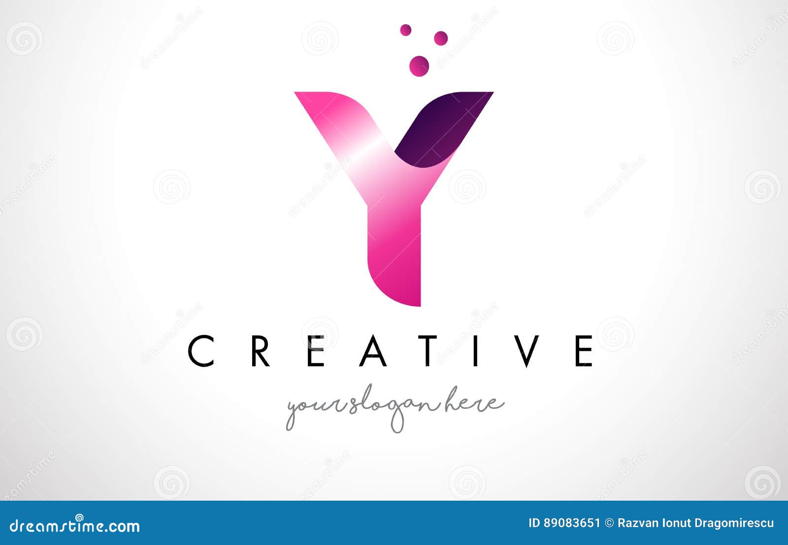 Y Letter Logo Design with Purple Colors and Dots Stock Vector ...