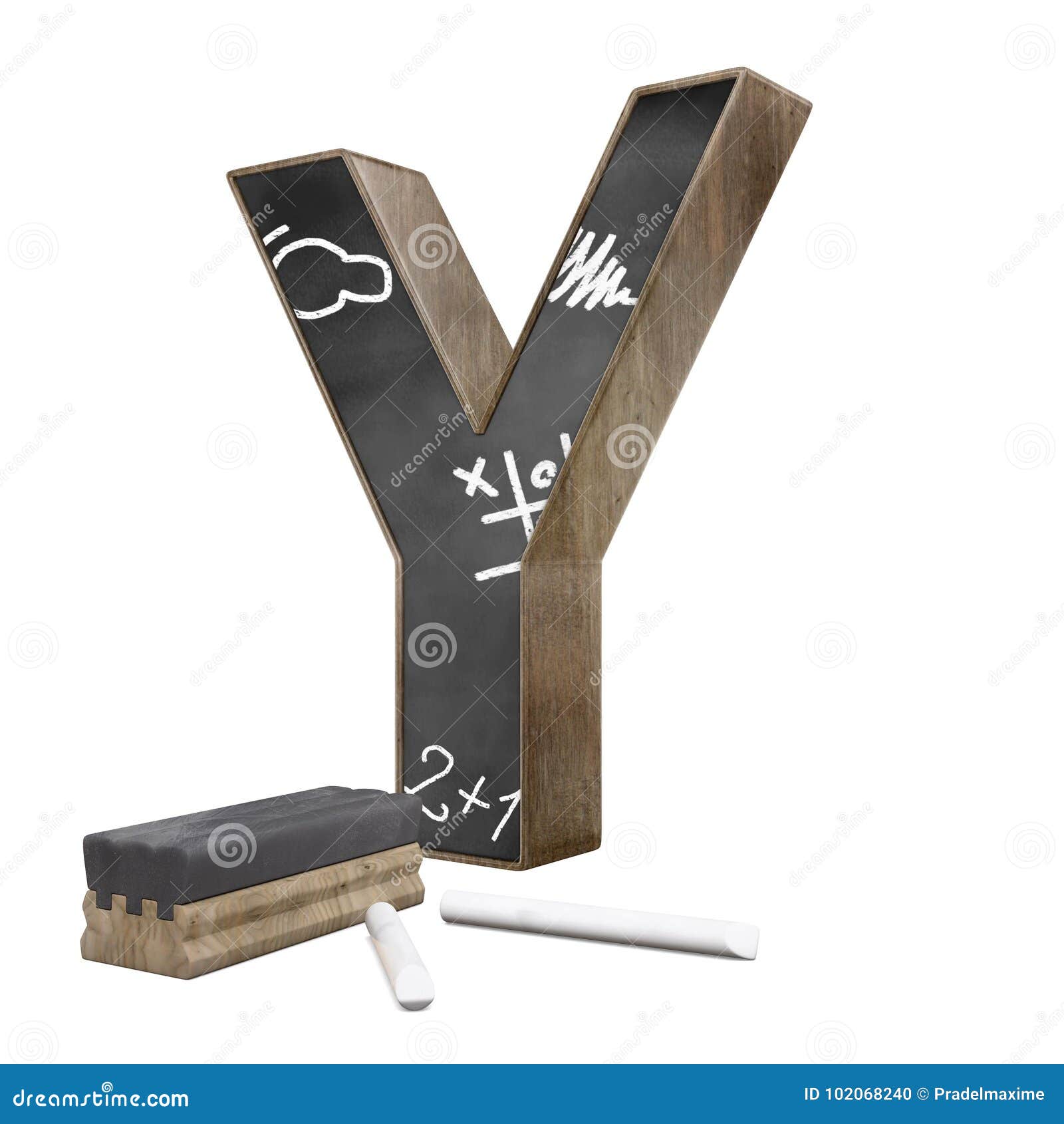 `Y` Letter Shaped Chalkboard Stock Illustration - Illustration of font ...