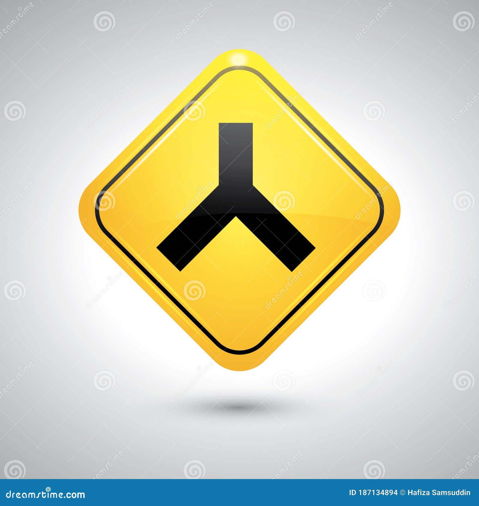 Y Merging Road Sign. Vector Illustration Decorative Design Stock Vector ...