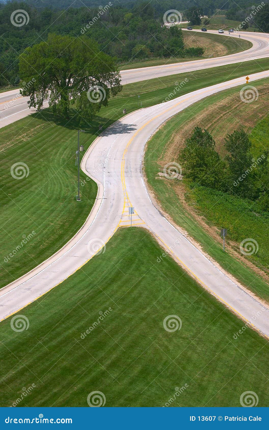 The Y in the Road stock image. Image of entry, line, entrance - 13607