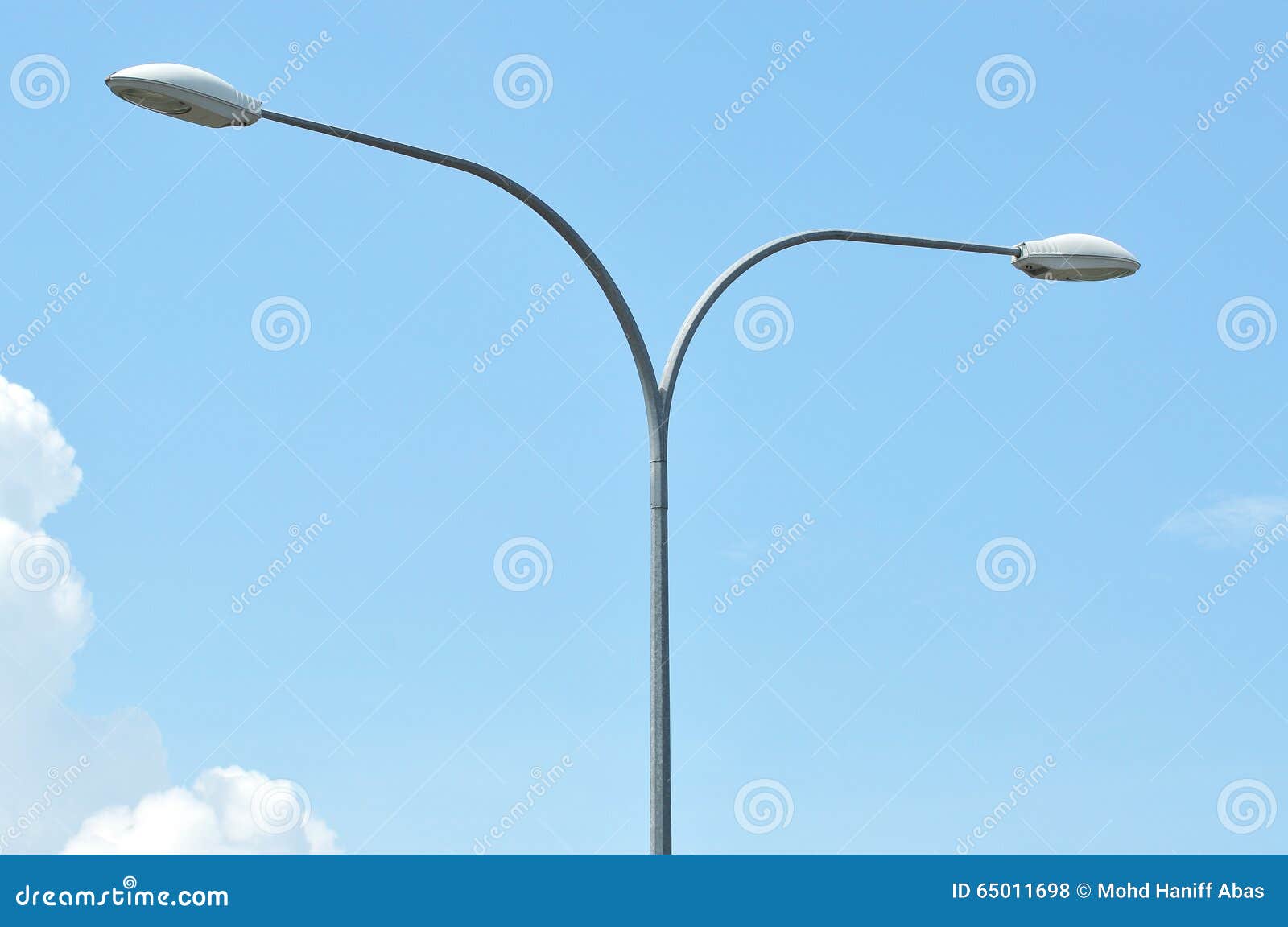 Y Shape Street Lamp Pole with Blue Sky Stock Photo - Image of tall ...