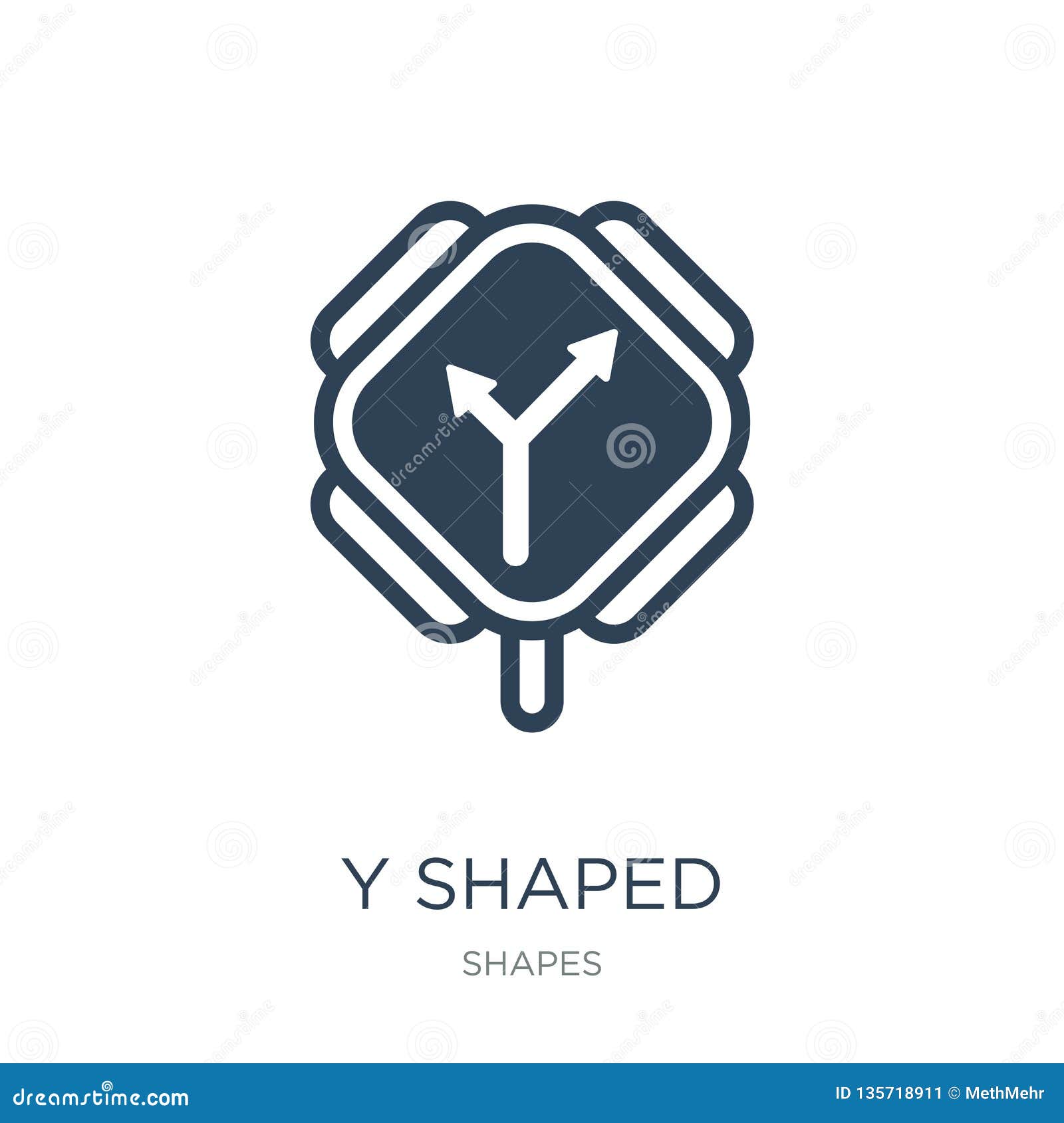 Y Shaped Intersection Icon in Trendy Design Style. Y Shaped ...