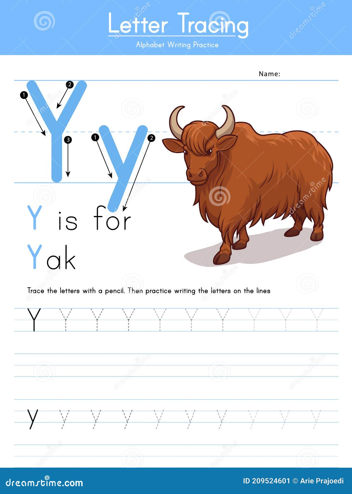 Tracing letter Y for kids stock illustration. Illustration of tracing ...