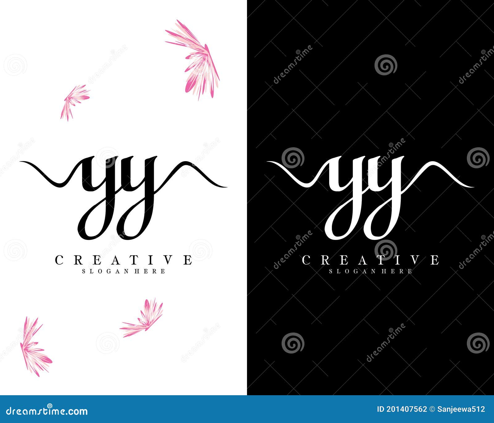 Yy, Y Creative Handwriting Letter Logo Design Vector Stock Vector ...