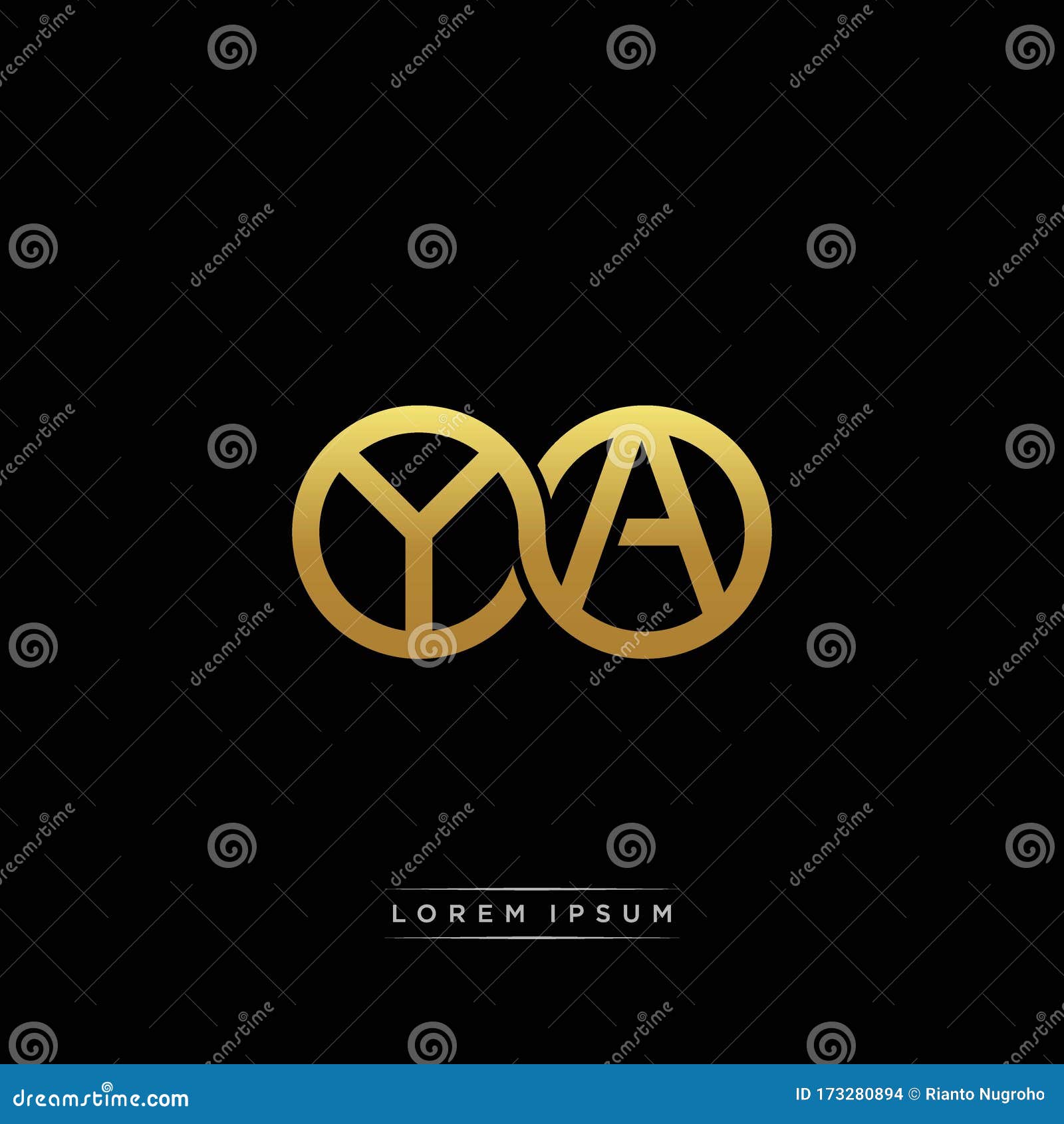 YA Initial Letter Linked Circle Capital Monogram Logo Modern Template ...