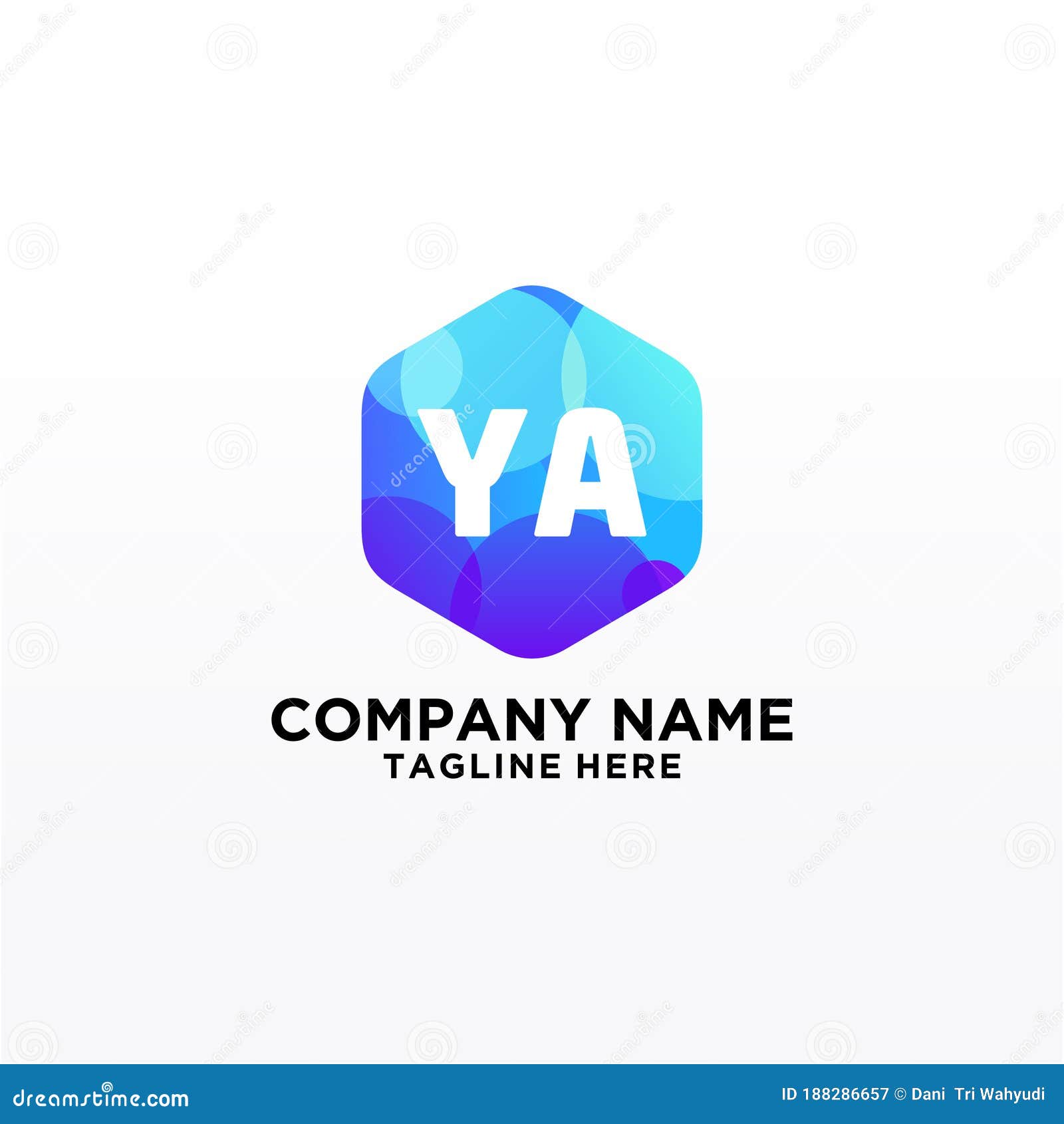 YA Initial Logo with Colorful Circle Template Vector Stock Vector ...