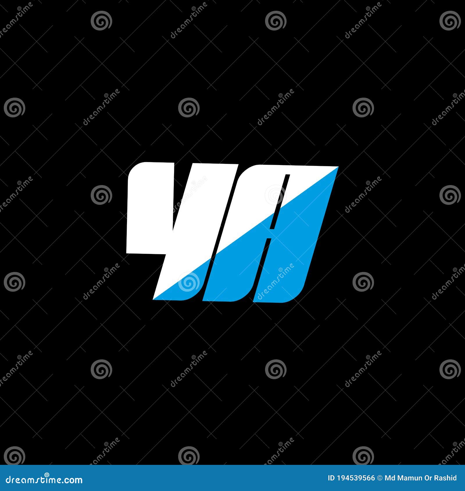 YA Letter Logo Design on Black Background. YA Creative Initials Letter ...