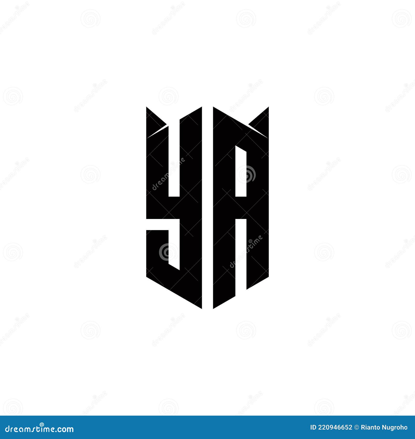 YA Logo Monogram with Shield Shape Designs Template Stock Vector ...