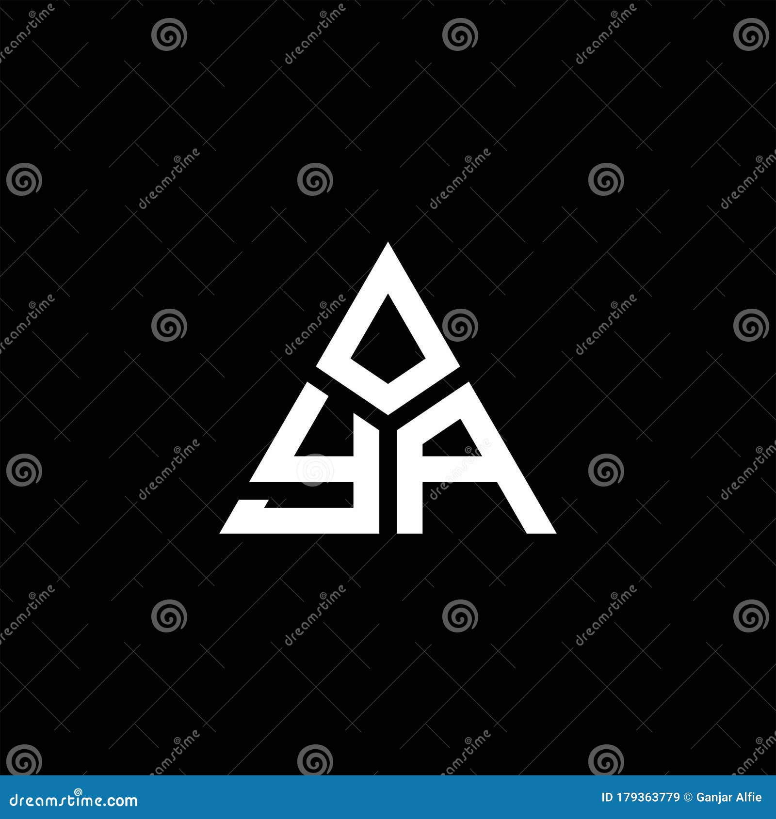 YA Monogram Logo with 3 Pieces Shape Isolated on Triangle Stock Vector ...