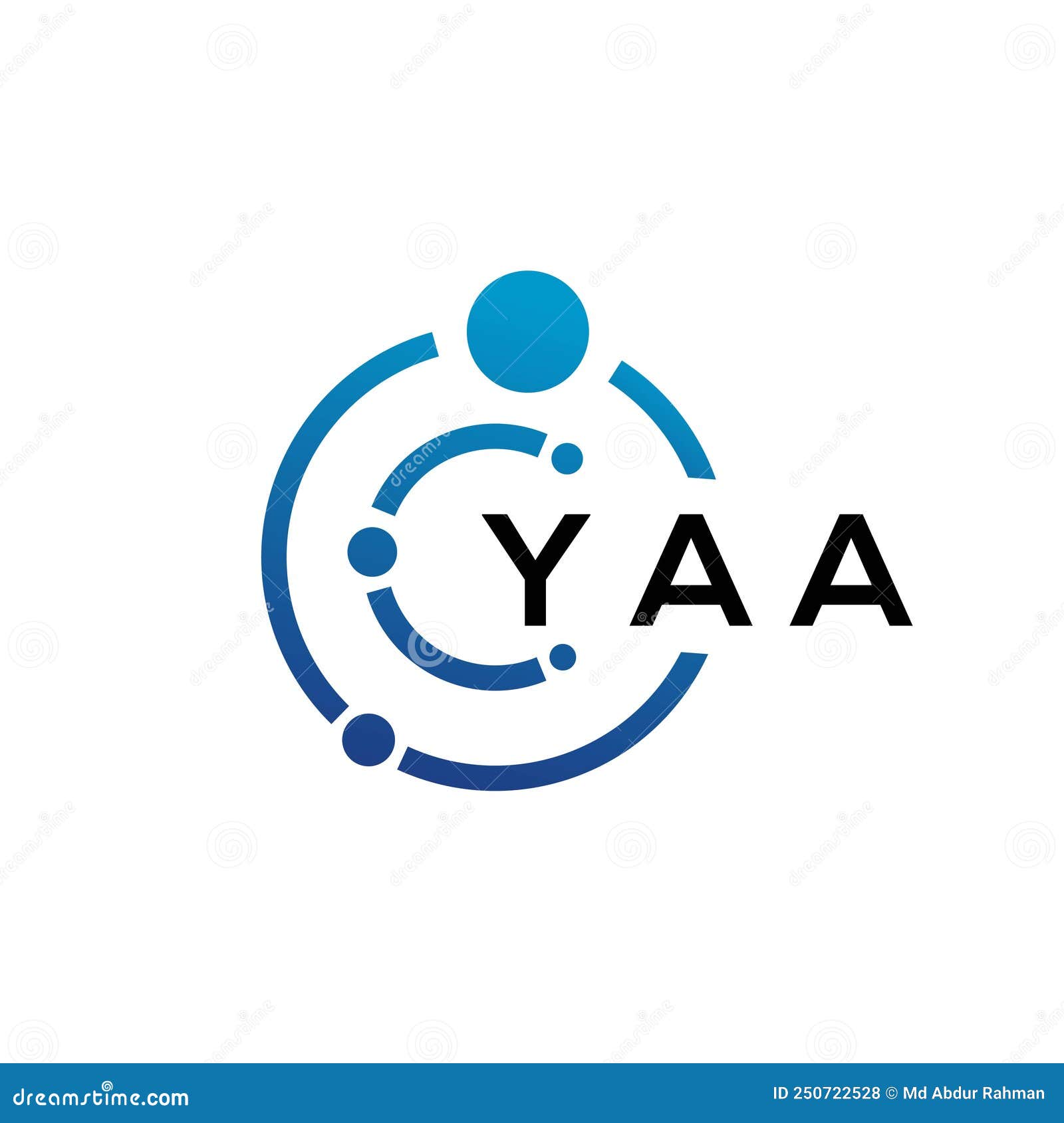 YAA Letter Technology Logo Design on White Background. YAA Creative ...