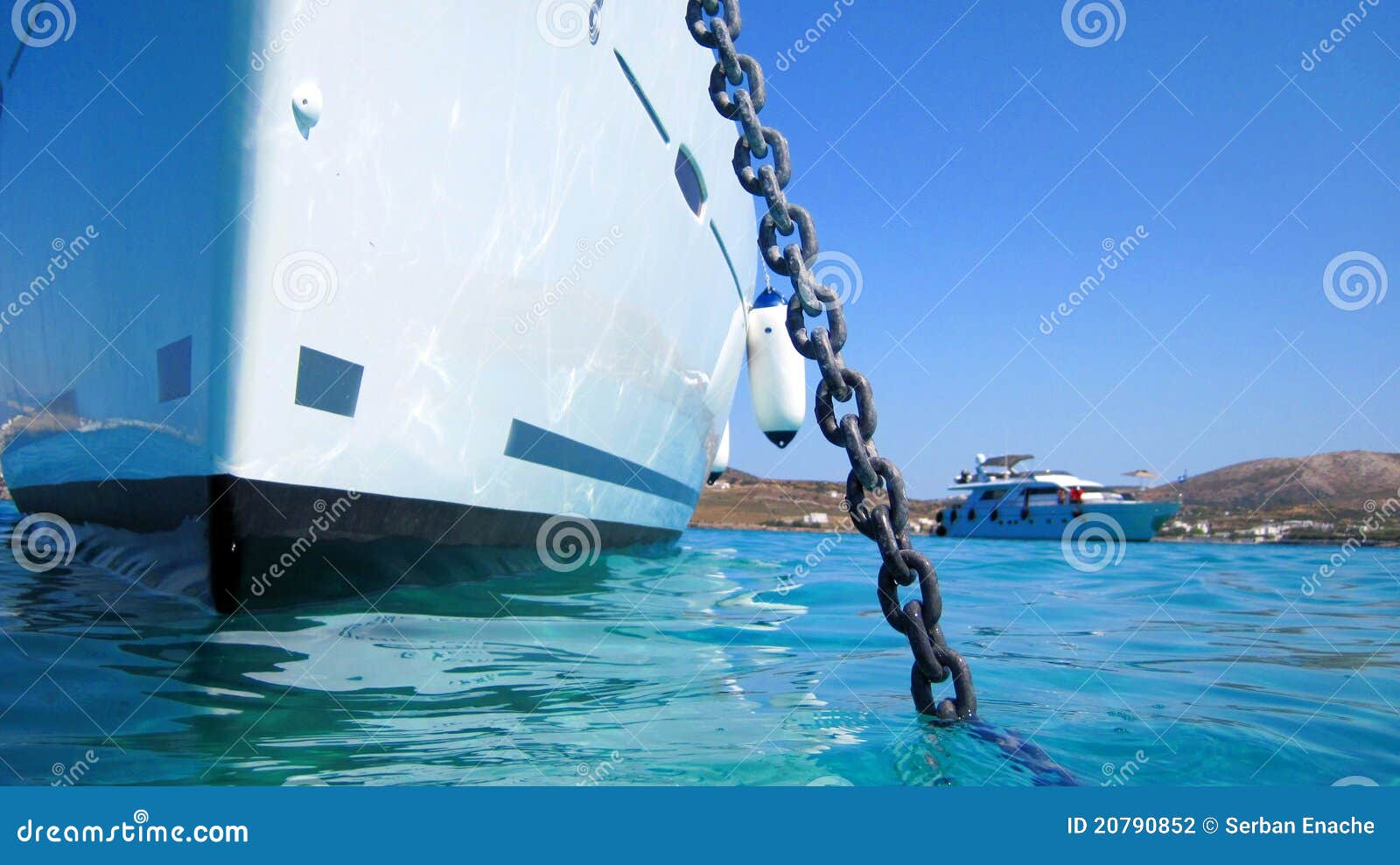 Yacht anchored in harbor stock photo. Image of harboured - 20790852
