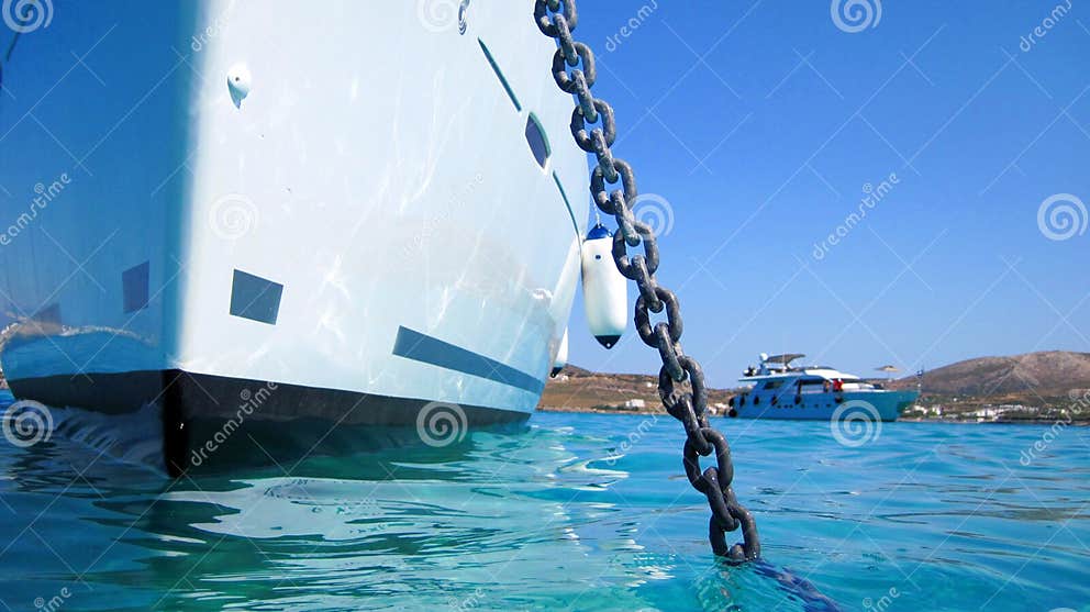 Yacht anchored in harbor stock photo. Image of harboured - 20790852