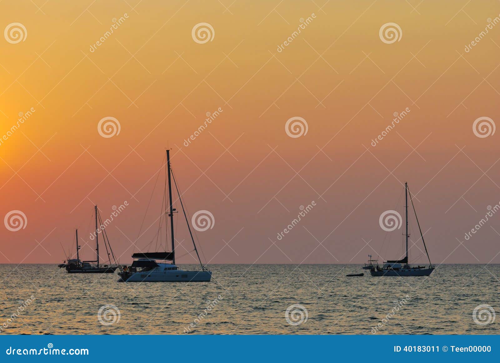 Yacht at the Beach during Sunset Stock Image - Image of vacation, ocean ...