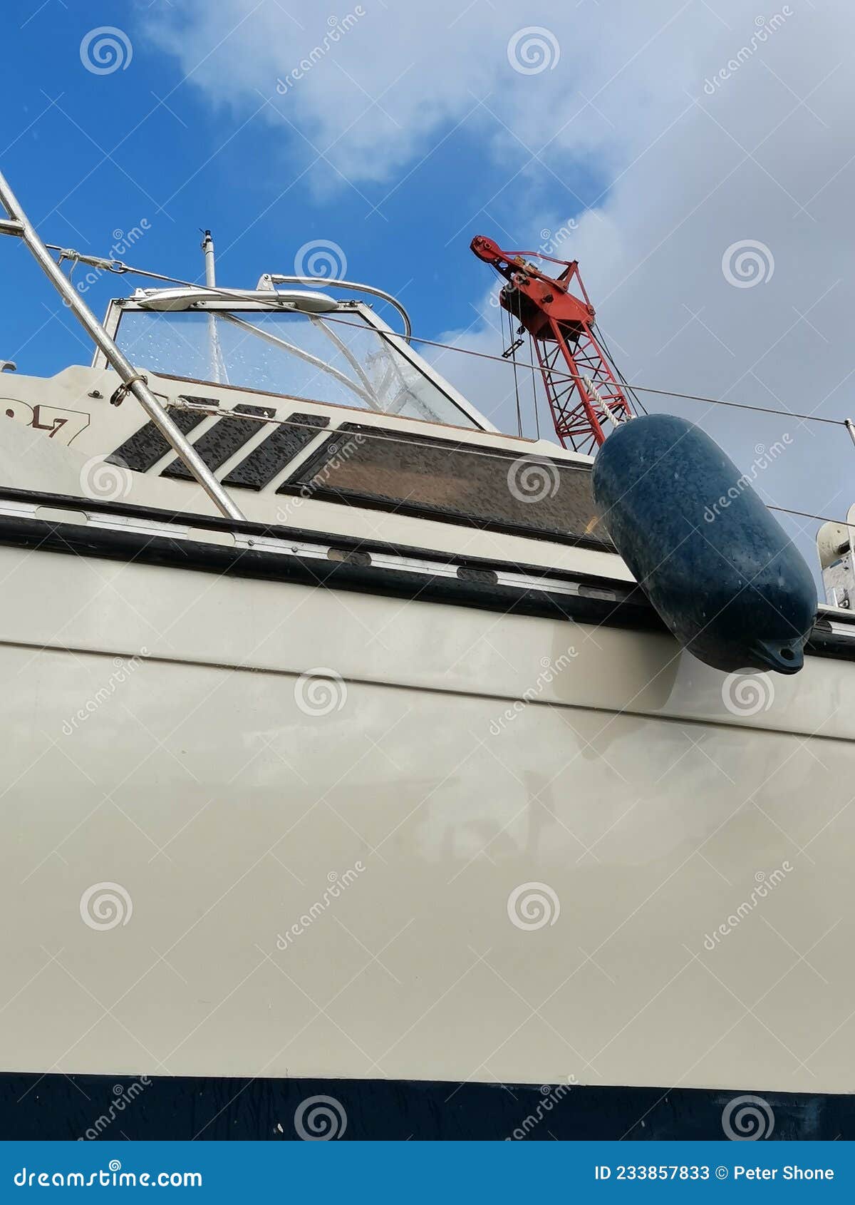 Yacht Being Craned into Water Stock Image - Image of tractor, lifting ...