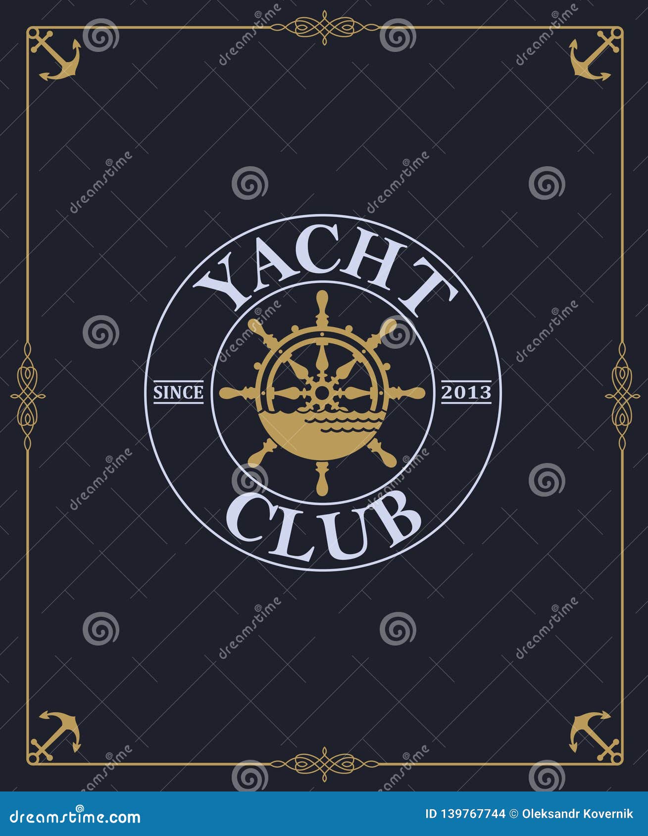 Yacht club label stock vector. Illustration of nature - 139767744