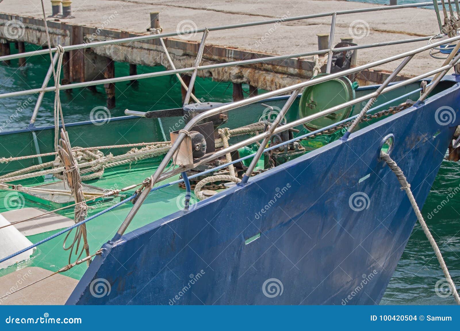 Bow of a ship stock photo. Image of port, cargo, docked - 100420504