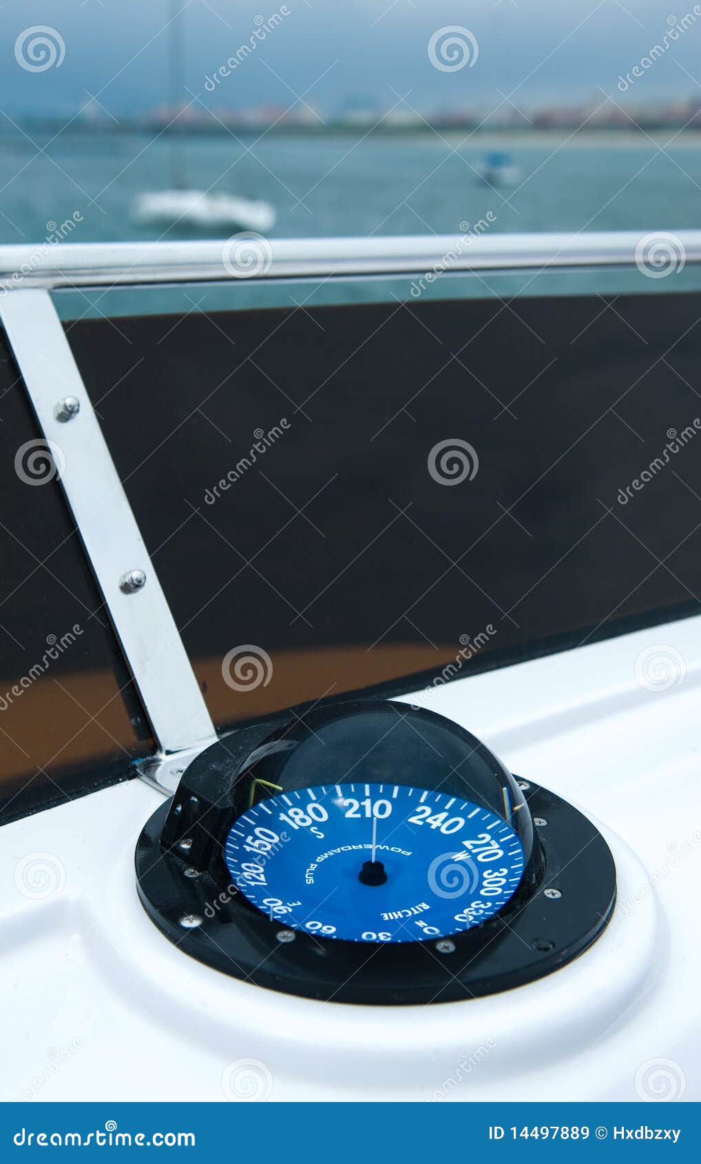 Yacht compass stock image. Image of geography, cruise - 14497889