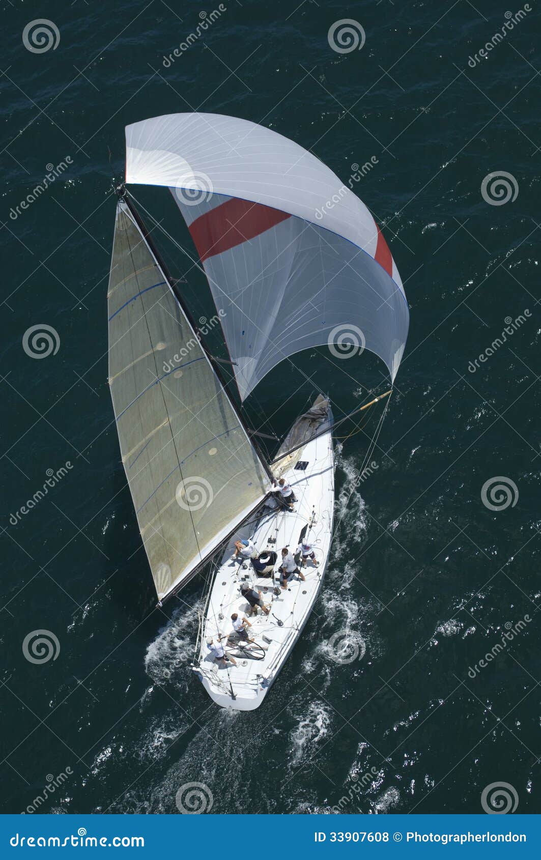 Yacht Competes in Team Sailing Event Stock Photo - Image of palm ...