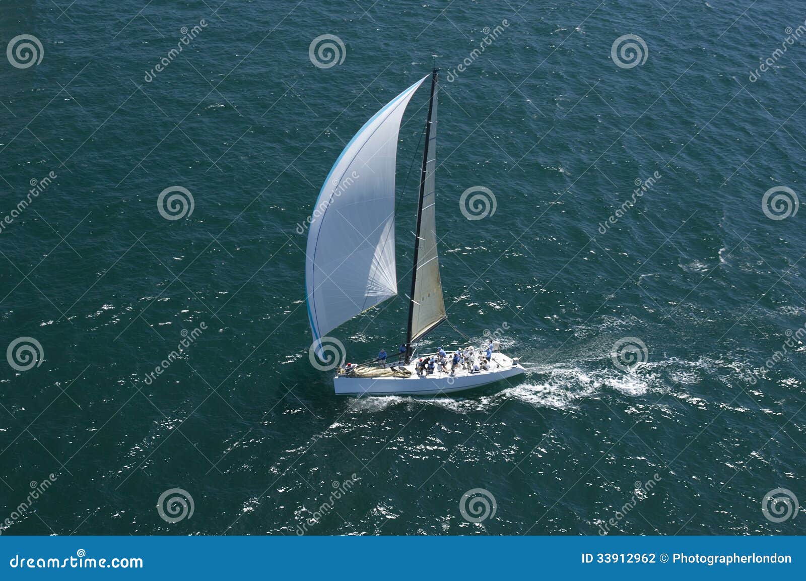 Yacht Competes in Team Sailing Event Stock Photo - Image of calm, race ...
