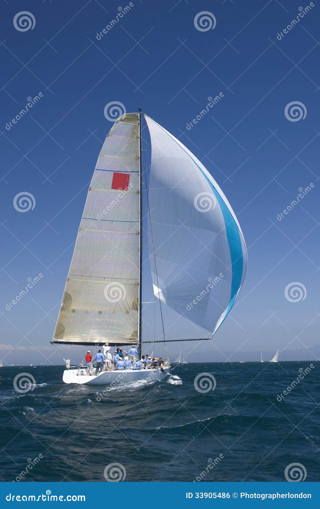 Yacht Competes in Team Sailing Event Stock Photo - Image of group ...