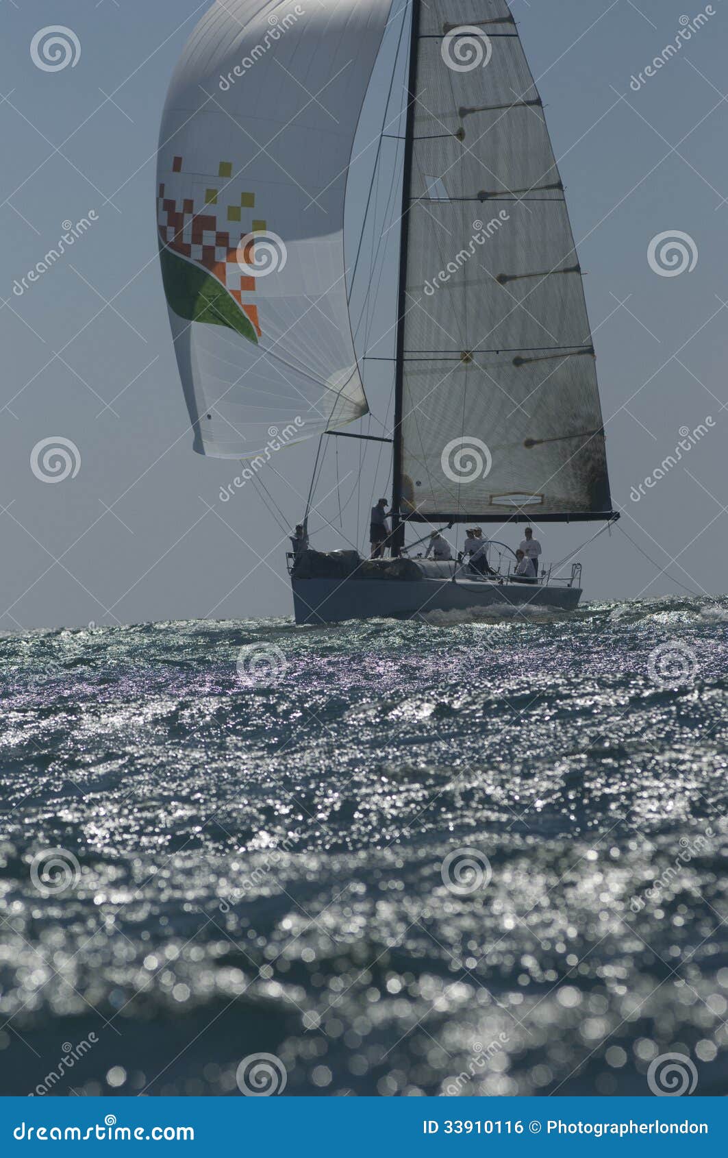 Yacht Competes in Team Sailing Event Stock Photo - Image of calm ...