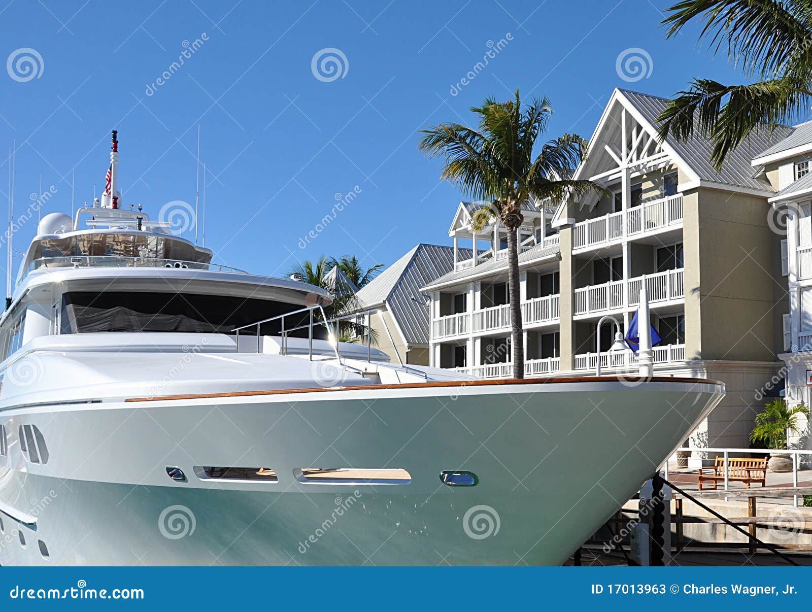 Yacht and Condos stock image. Image of port, nautical - 17013963