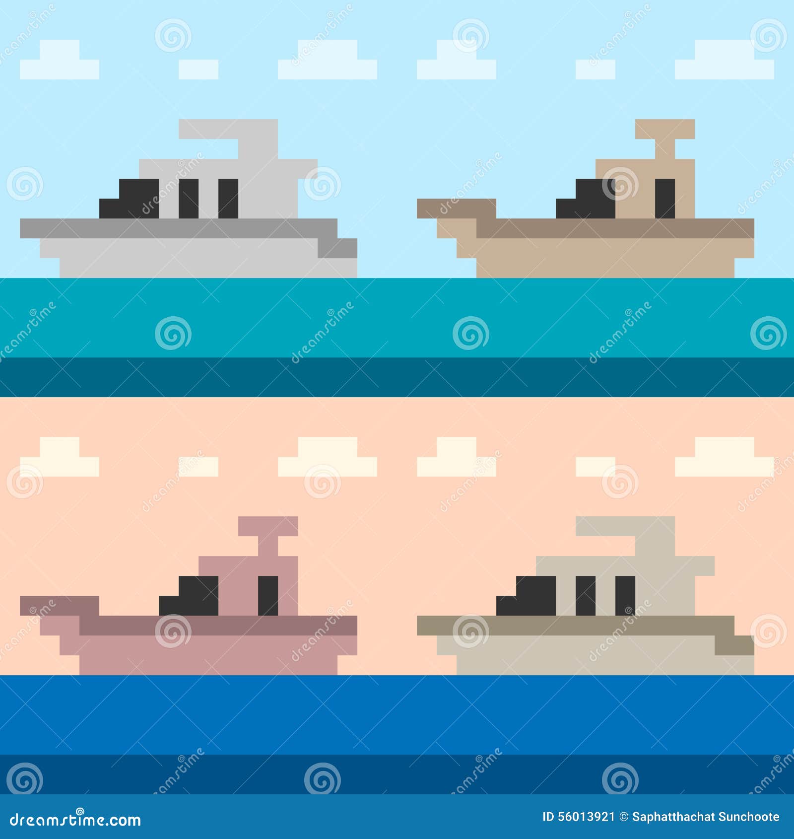 Yacht De Bateau D'art De Pixel D'illustration Illustration de Vecteur ...