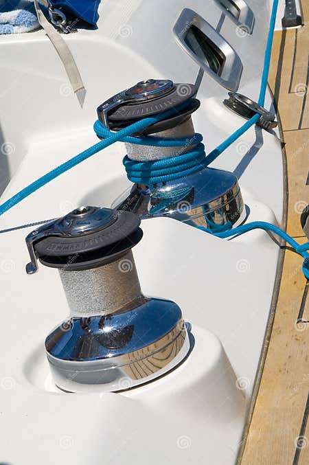 Yacht deck rigging stock image. Image of cleat, rigging - 4681035