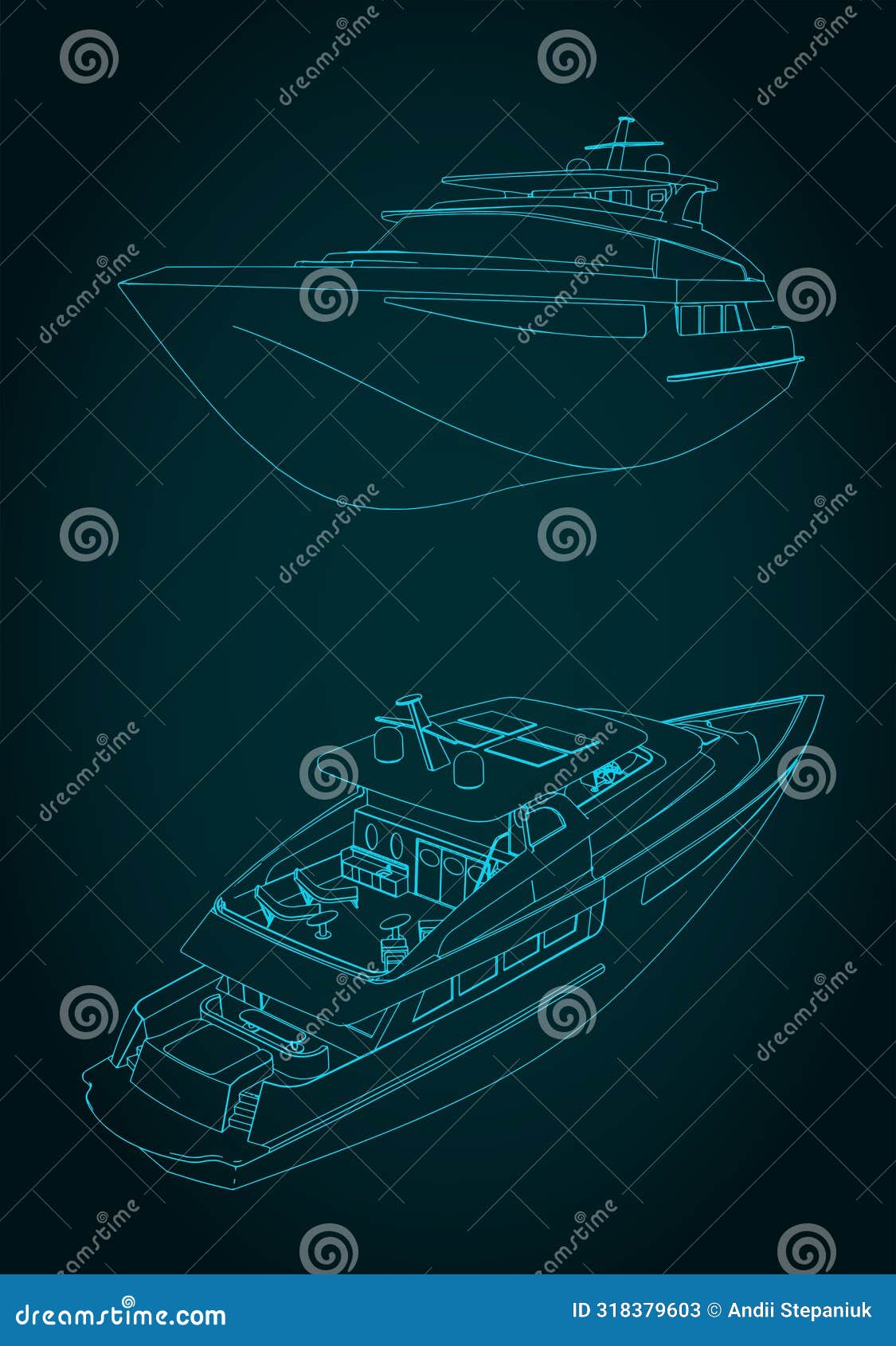 Yacht Drawings Cartoon Vector | CartoonDealer.com #318379603